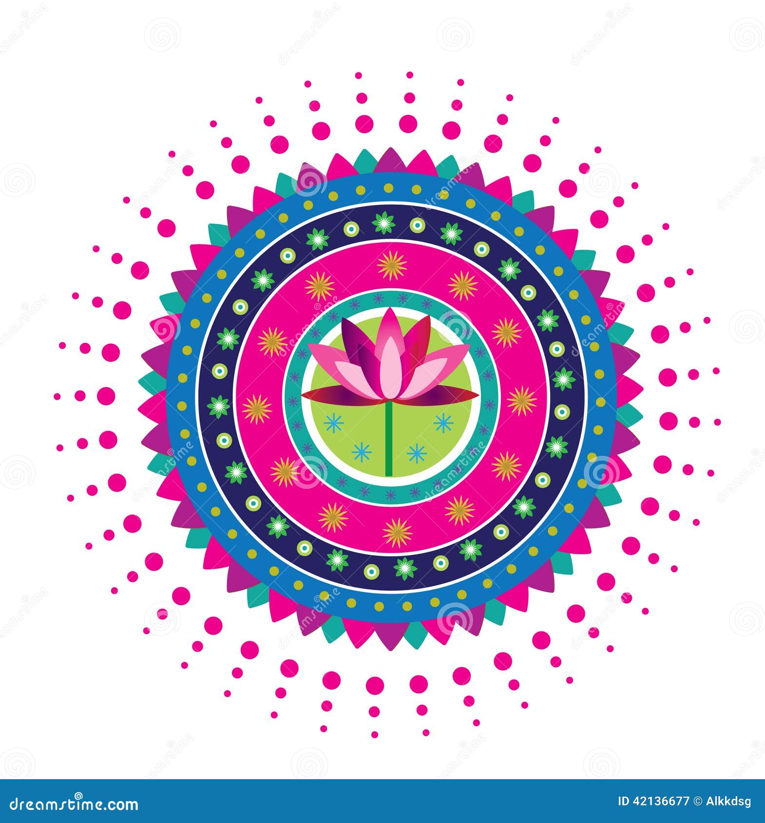 Lotus flower pattern stock vector. Illustration of healing - 42136677