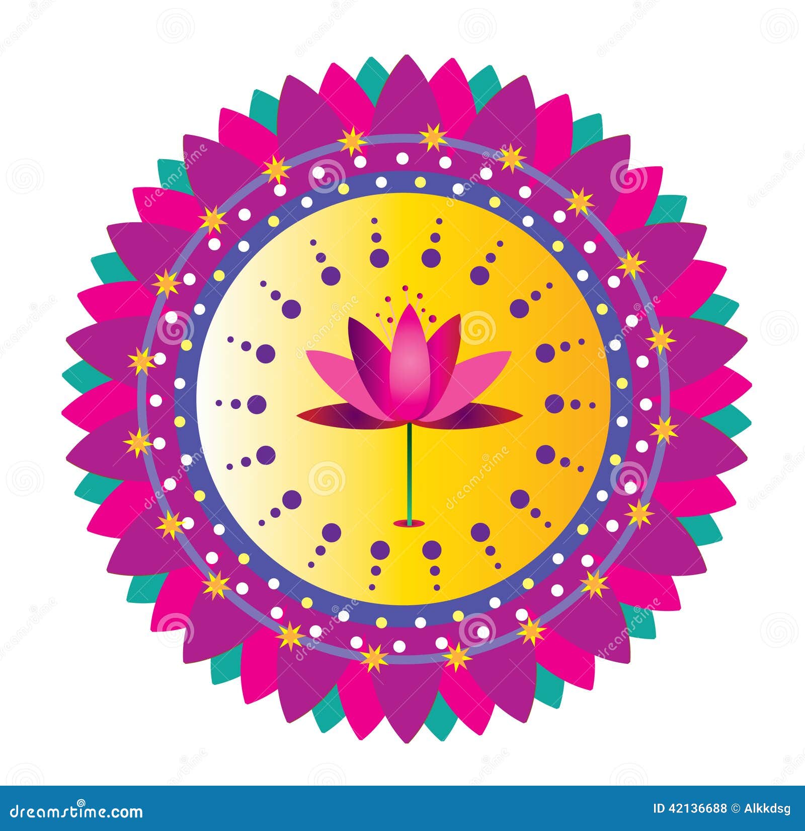 Lotus flower pattern stock vector. Illustration of grow - 42136688