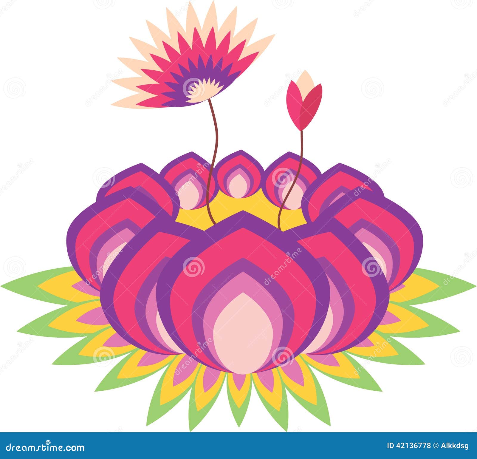 Lotus flower pattern stock vector. Illustration of grow - 42136778