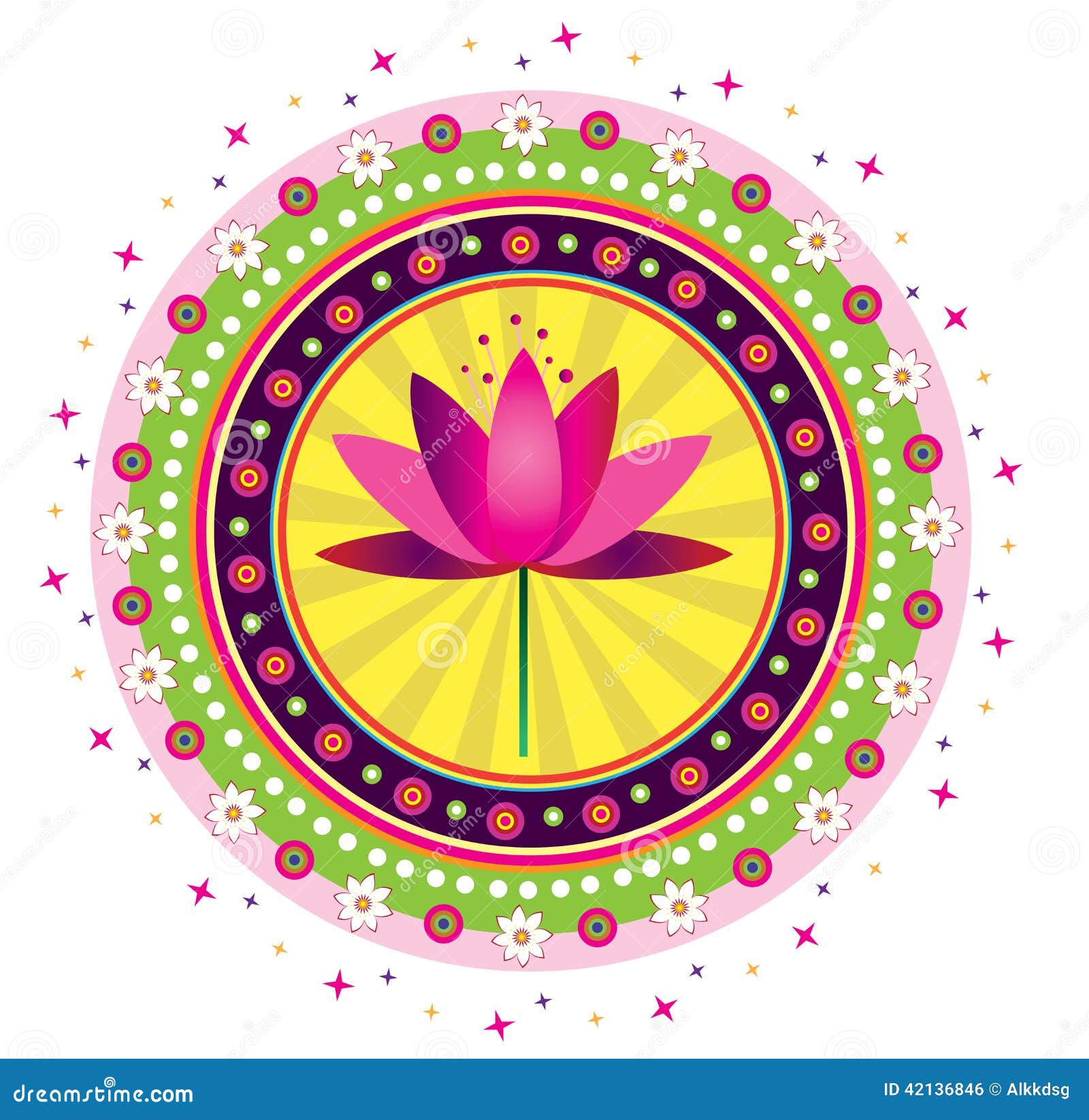 Lotus flower pattern stock vector. Illustration of calm - 42136846