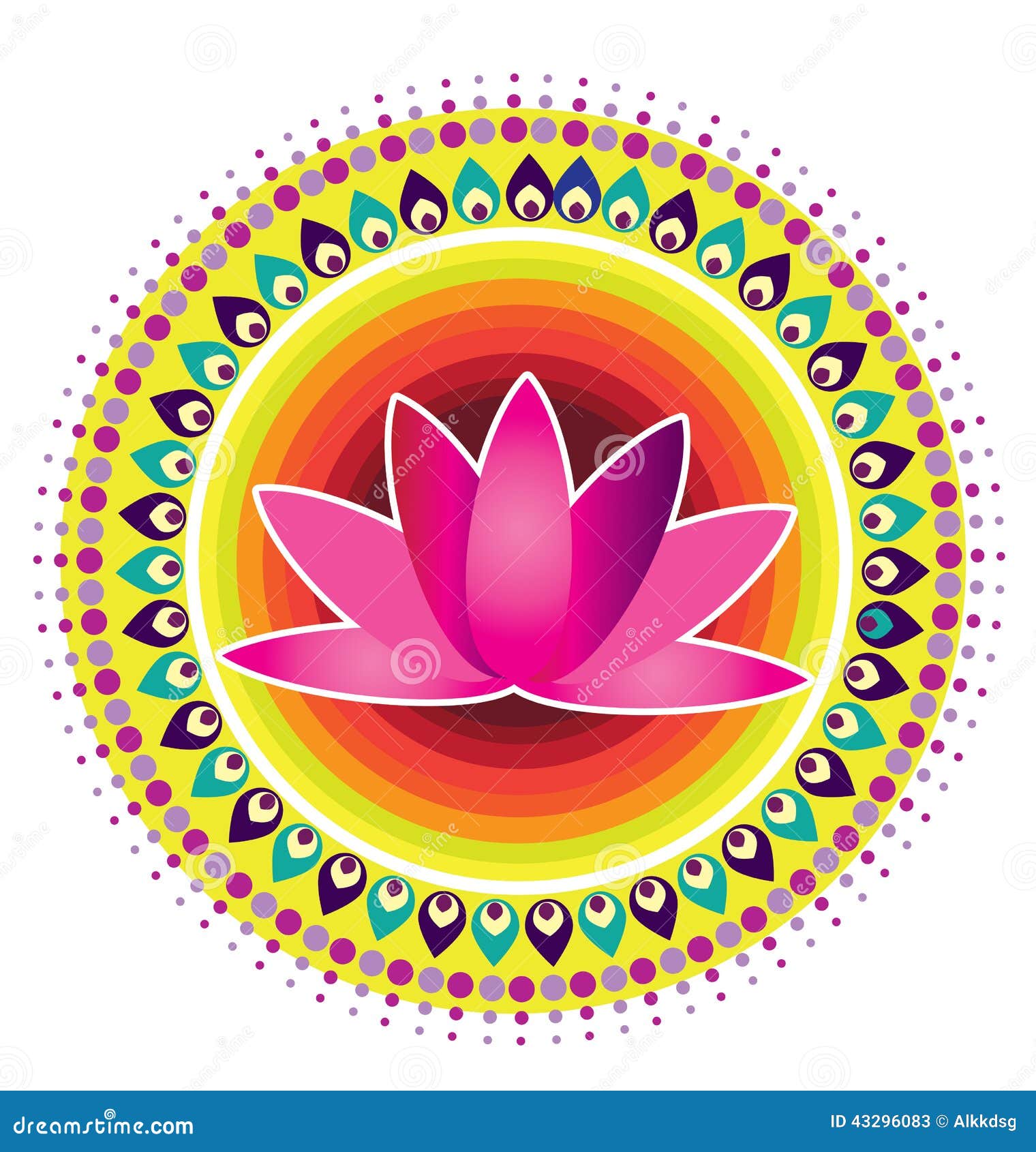 Lotus flower pattern stock vector. Illustration of abstract - 43296083