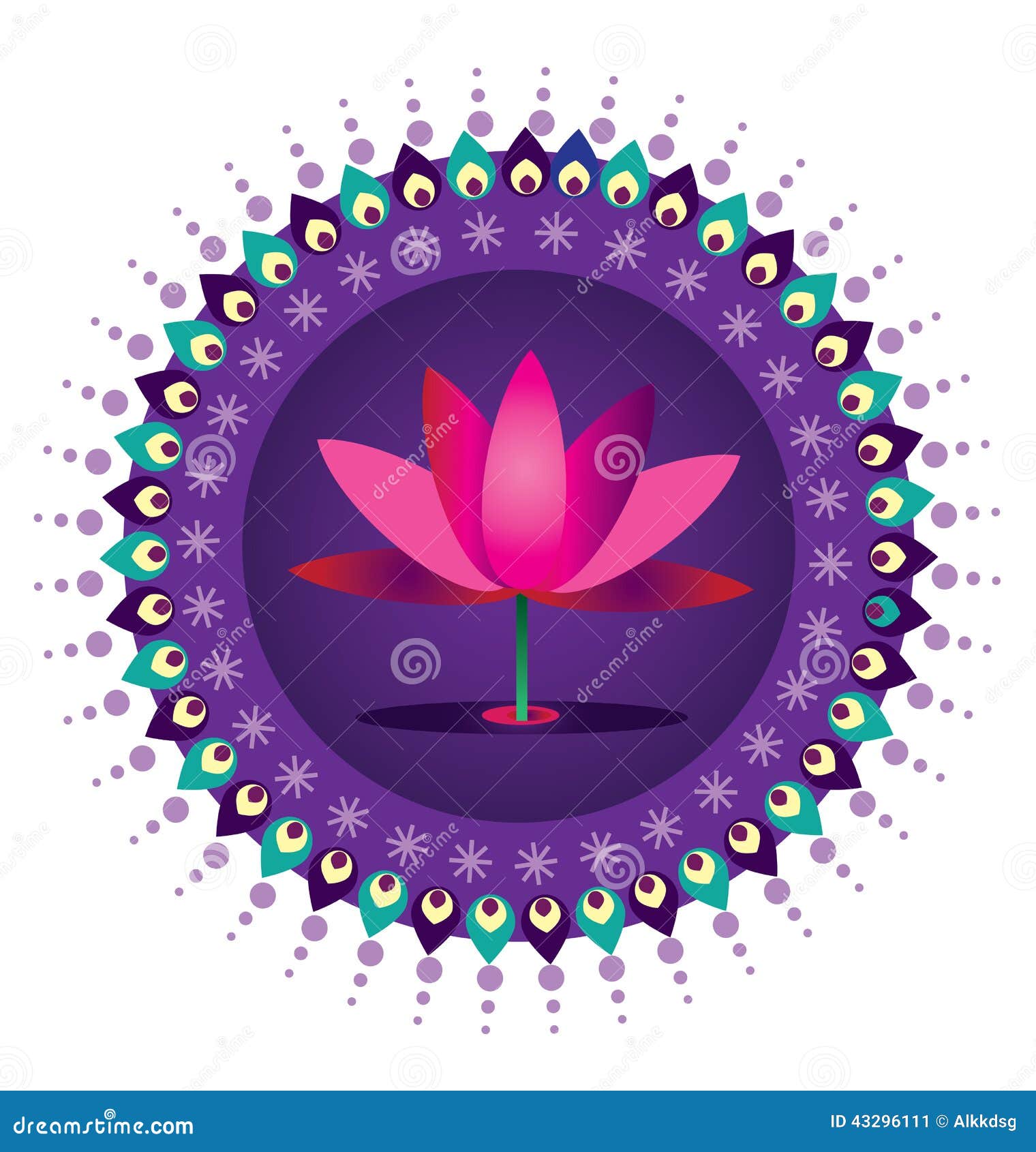 Lotus flower pattern stock vector. Illustration of meditate - 43296111