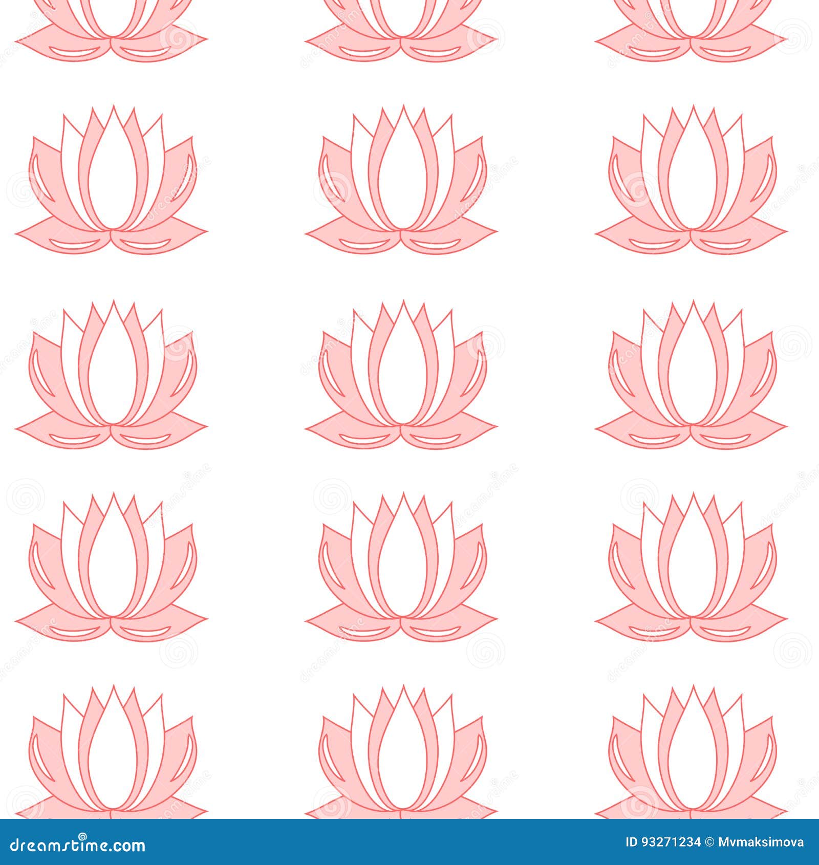 Lotus Flower Pattern. Seamless Background of Lotus Flower Vector ...