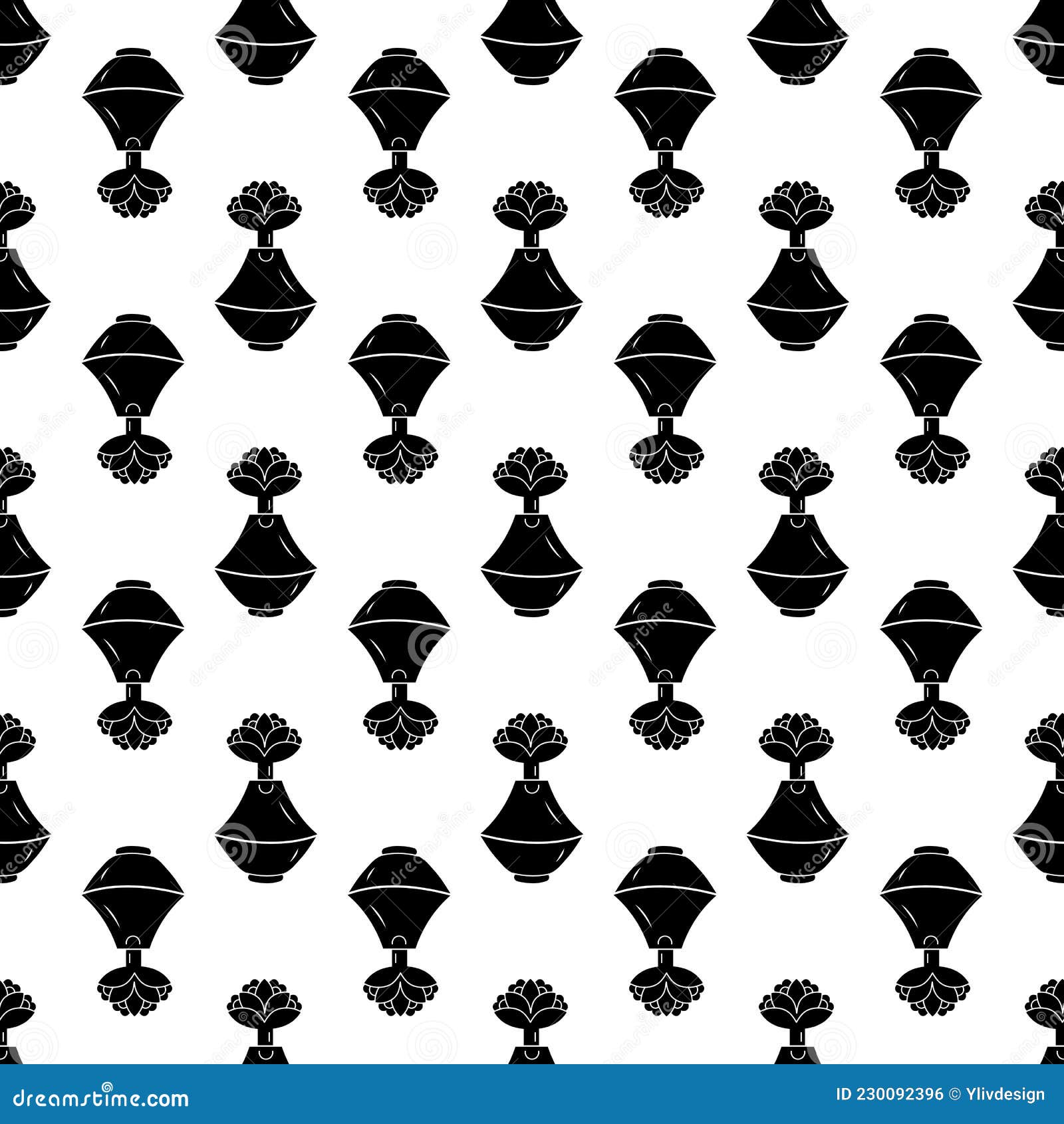 Lotus Flower Perfume Bottle Pattern Seamless Vector Stock Vector ...