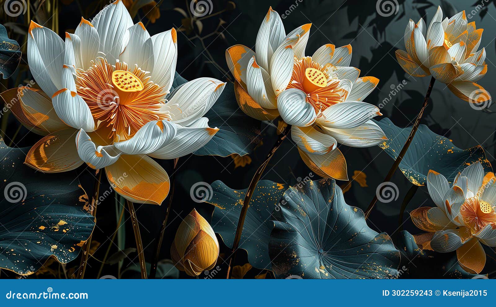 Lotus Flower in the Pond. Vector Illustration Stock Illustration ...