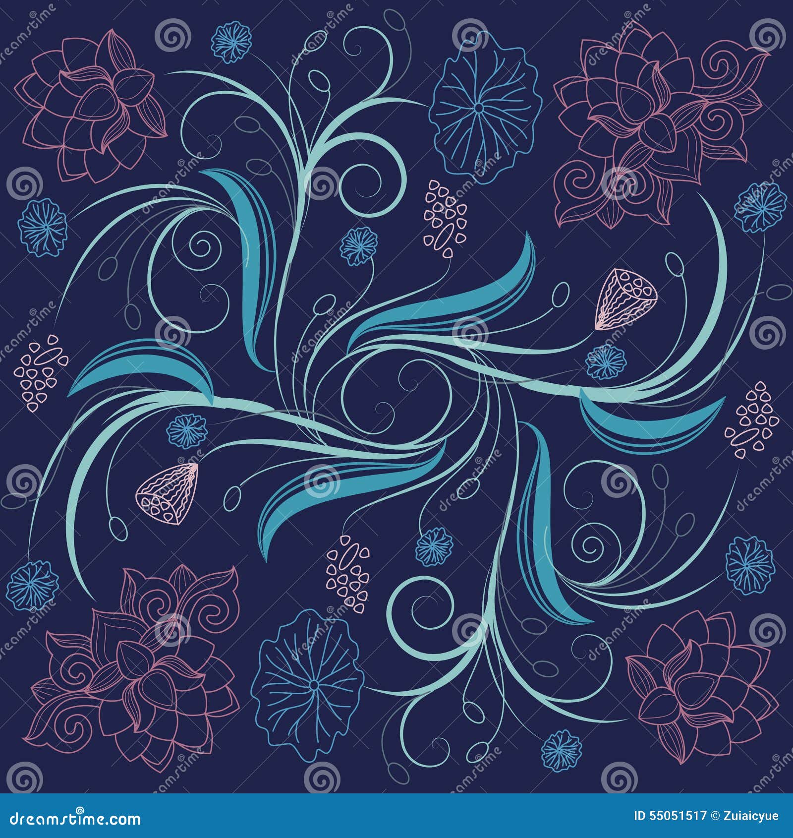 Lotus flower texture stock vector. Illustration of floral - 55051517