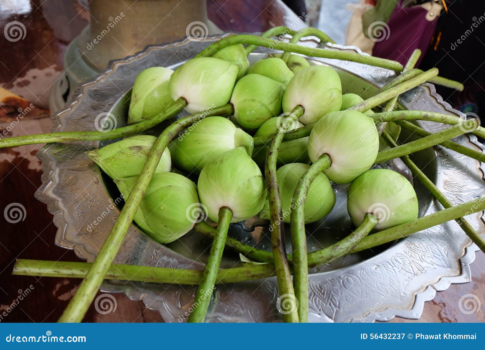 Lotus Flowers is Placed on the Tray Stock Image - Image of tray ...