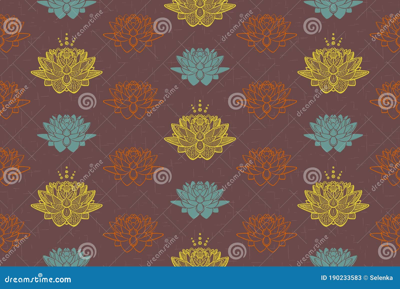 Lotus Flowers Seamless Pattern Stock Vector - Illustration of ...