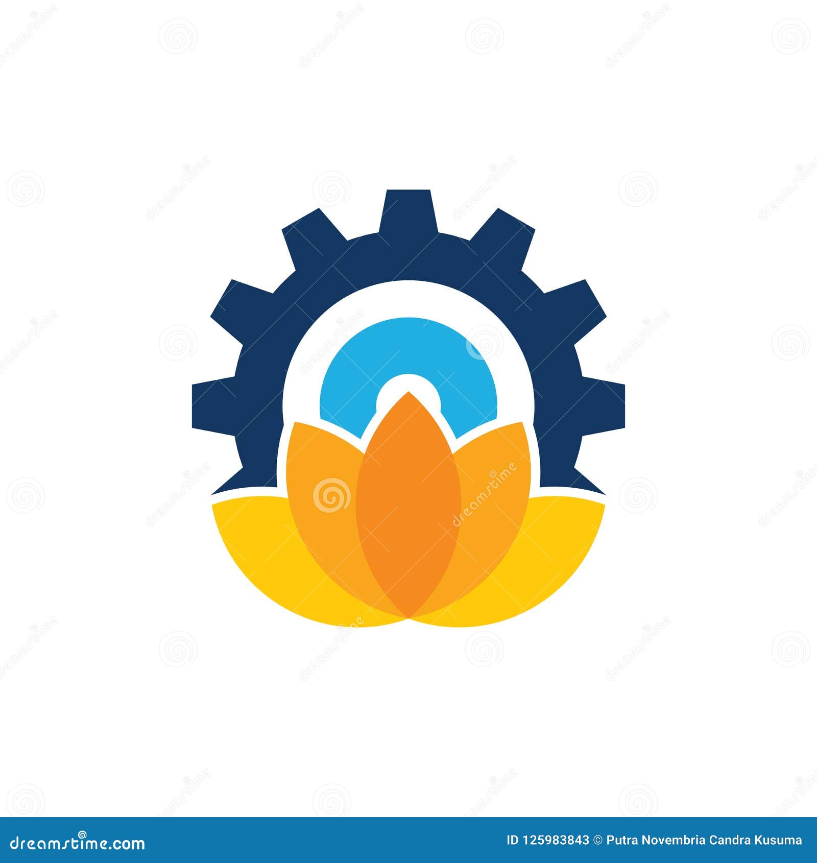 Lotus Gear Logo Icon Design Ilustración del Vector - Ilustración de ...
