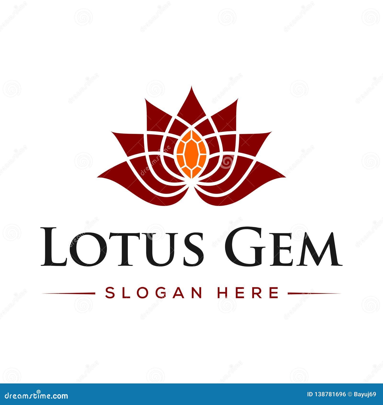 Lotus Gem Vector Logo Template Stock Vector - Illustration of jewellery ...