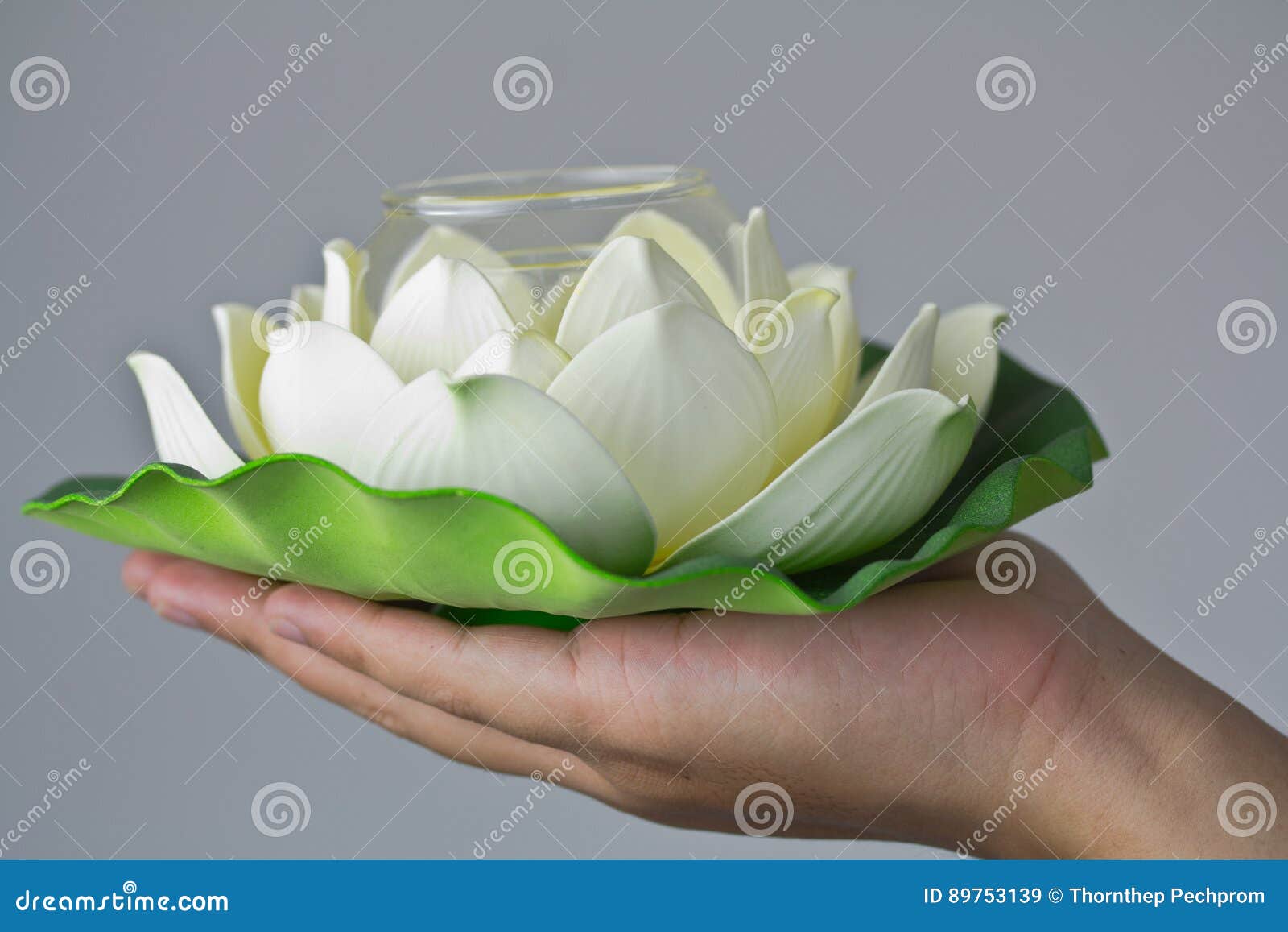 Lotus on hand stock image. Image of culture, oriental - 89753139
