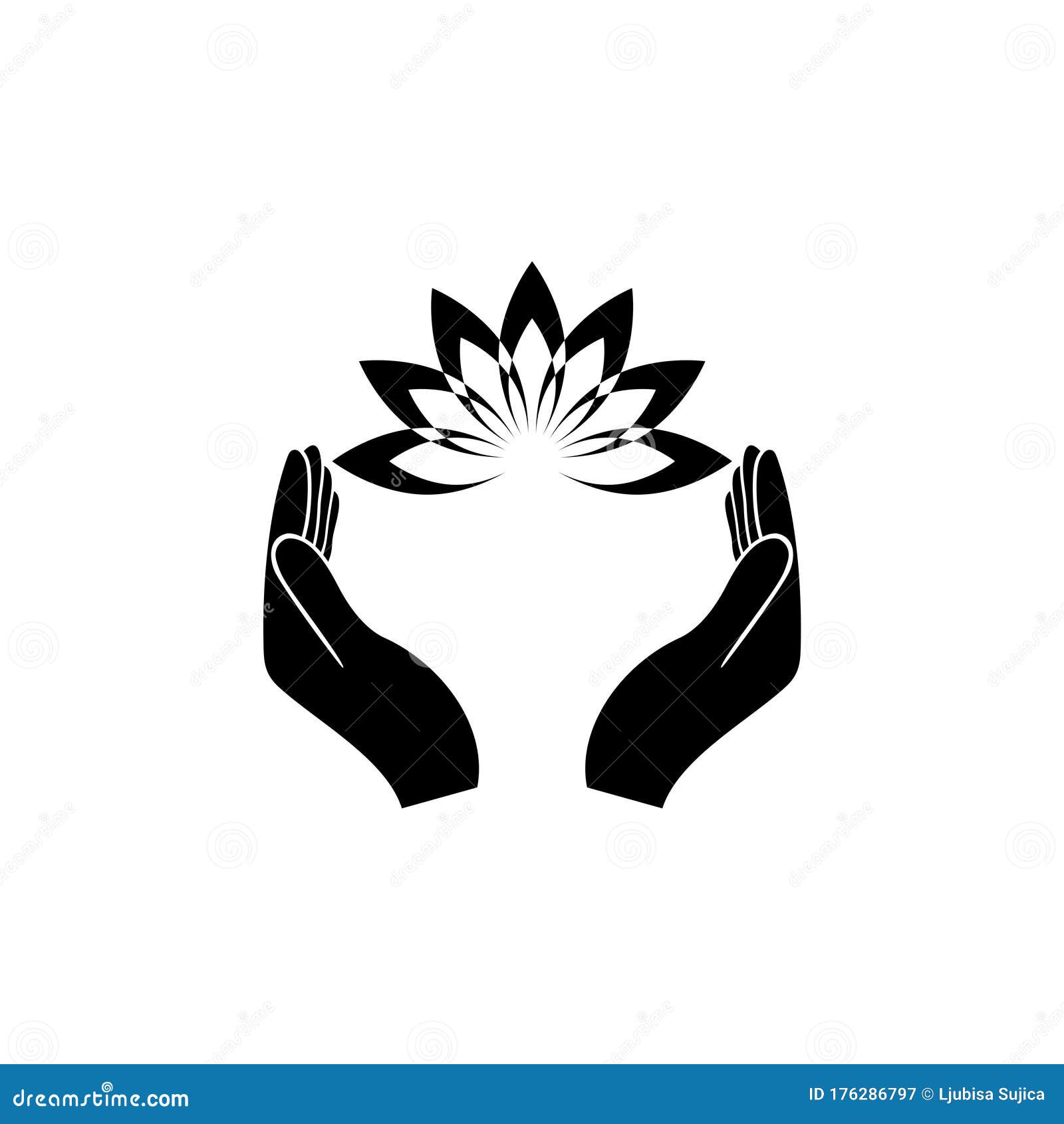 Hands And Lotus Flower Icon