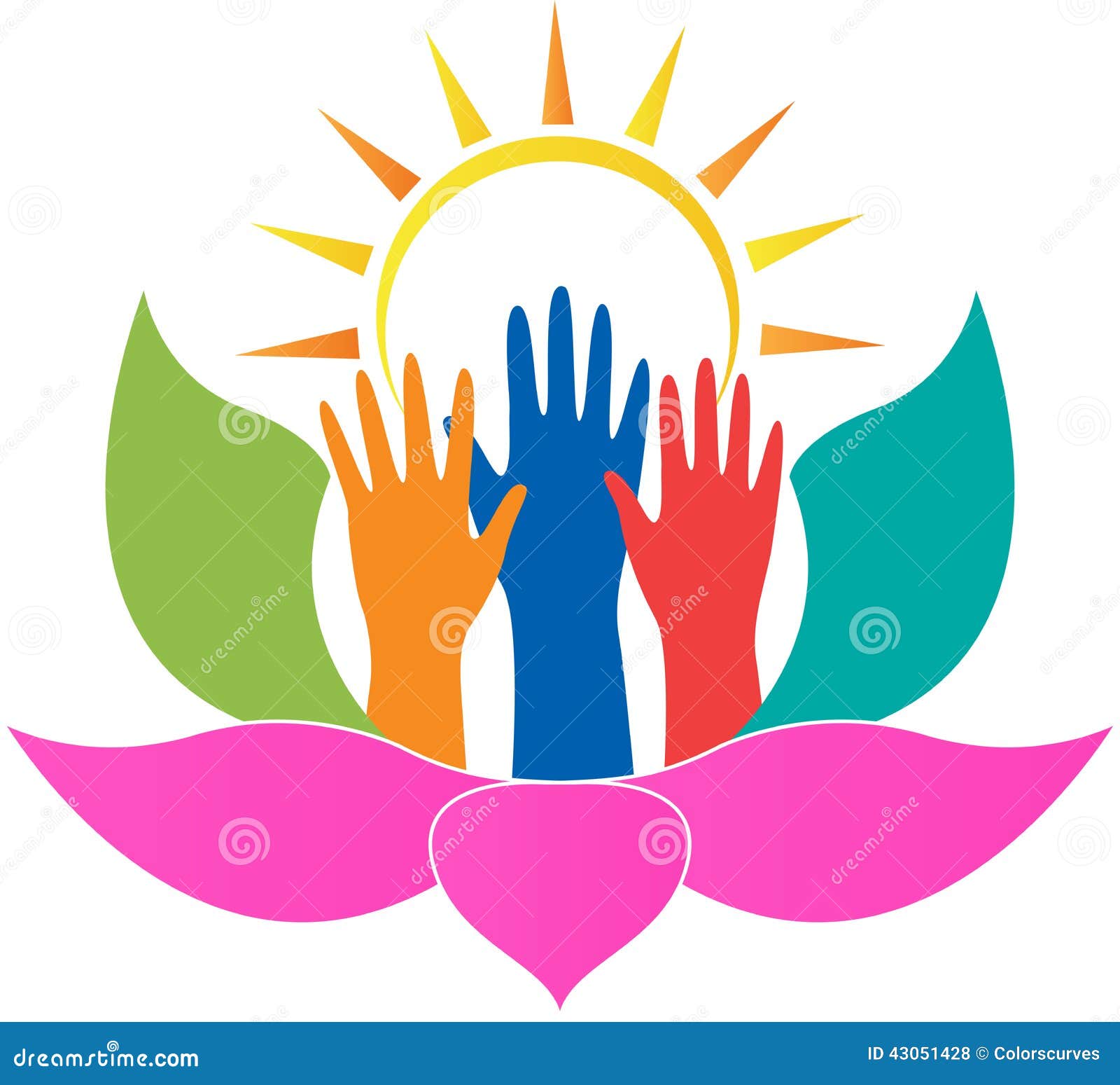 Lotus hands stock vector. Illustration of natural, icon - 43051428