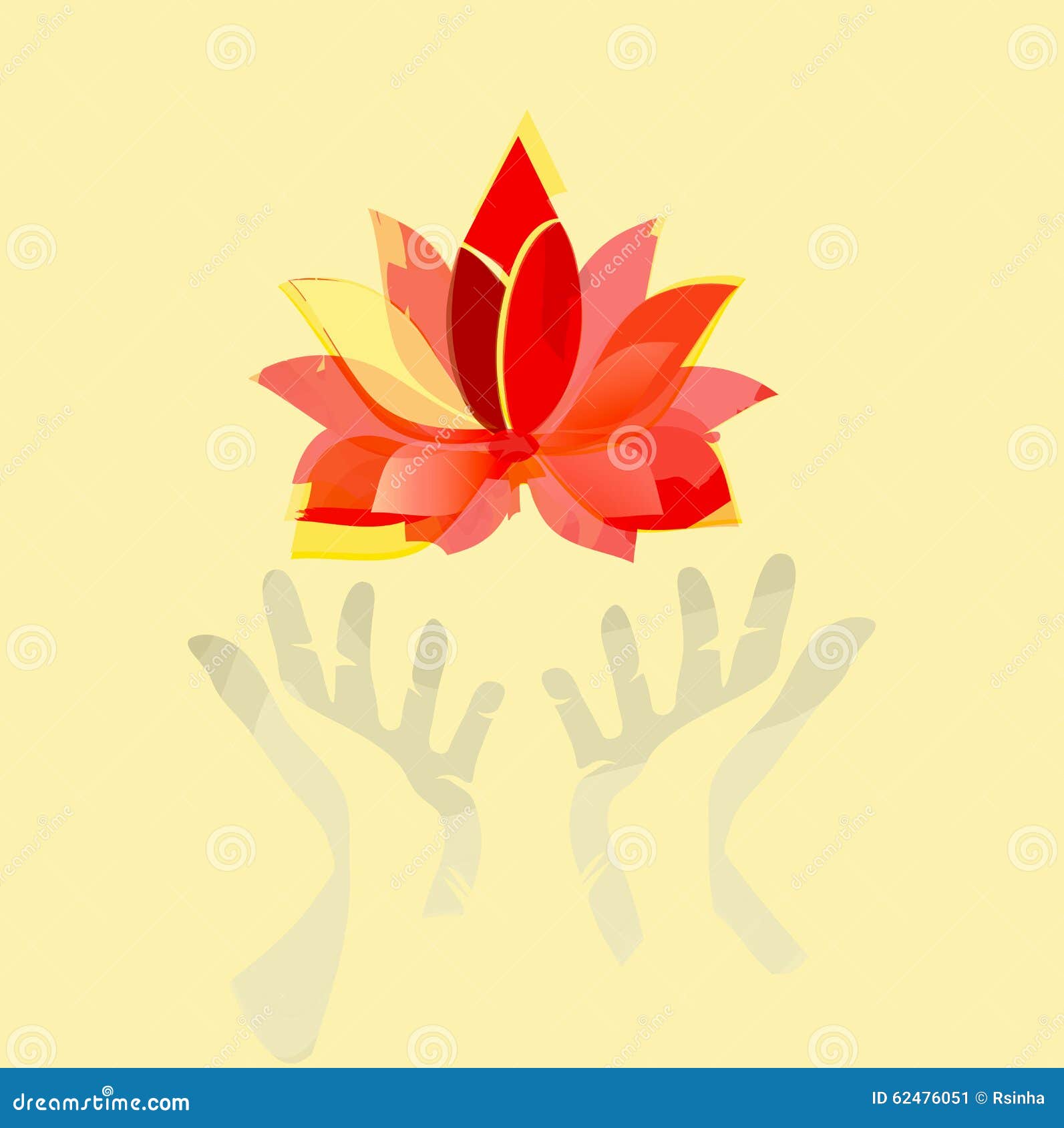 Lotus in Hands in Watercolors. Stock Vector - Illustration of abstract ...