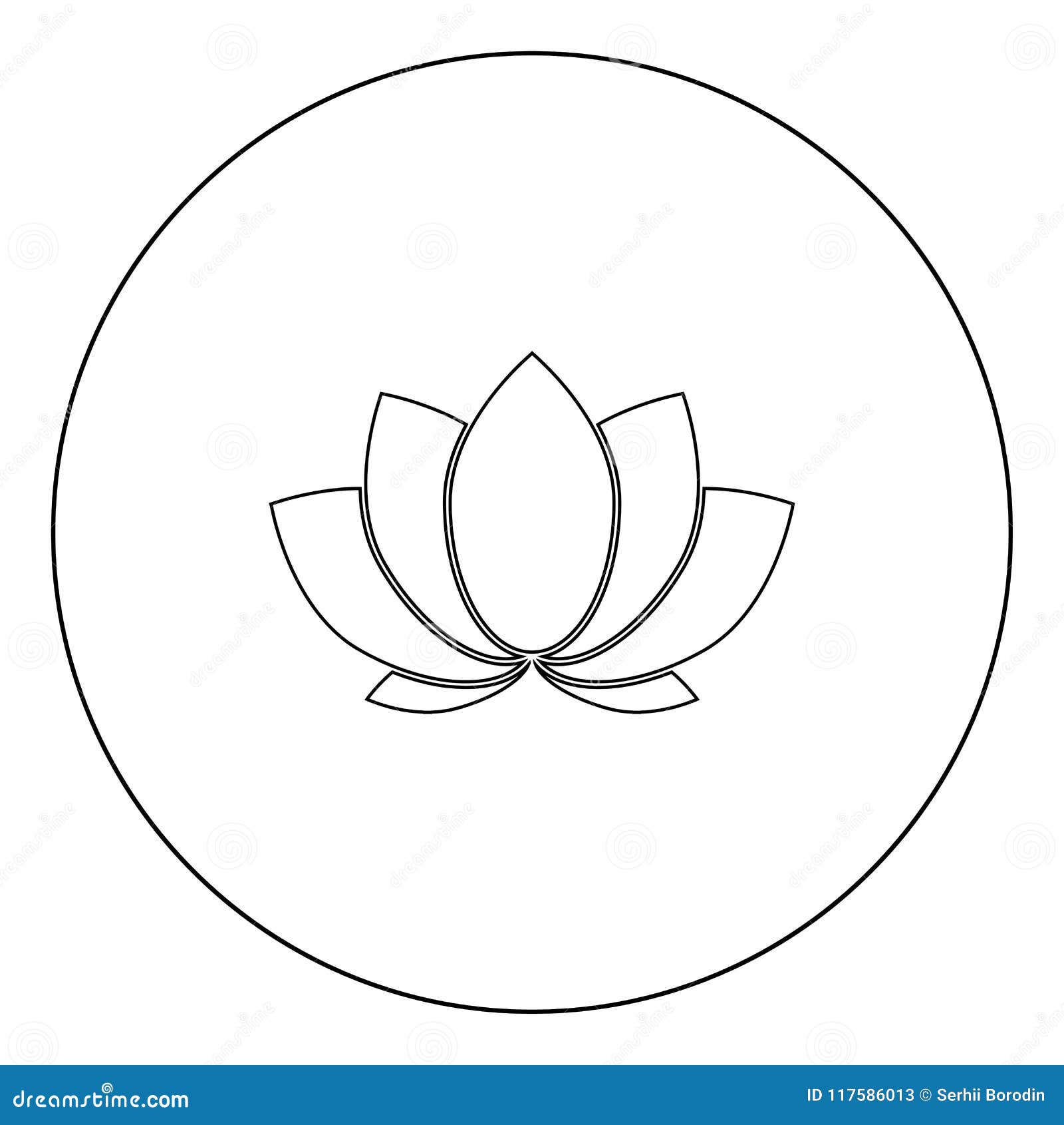 Lotus Icon Black Color in Circle Stock Vector - Illustration of ...