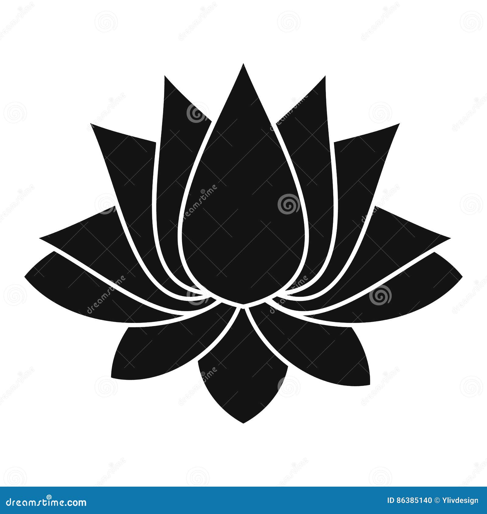 Lotus icon, simple style stock vector. Illustration of simple - 86385140