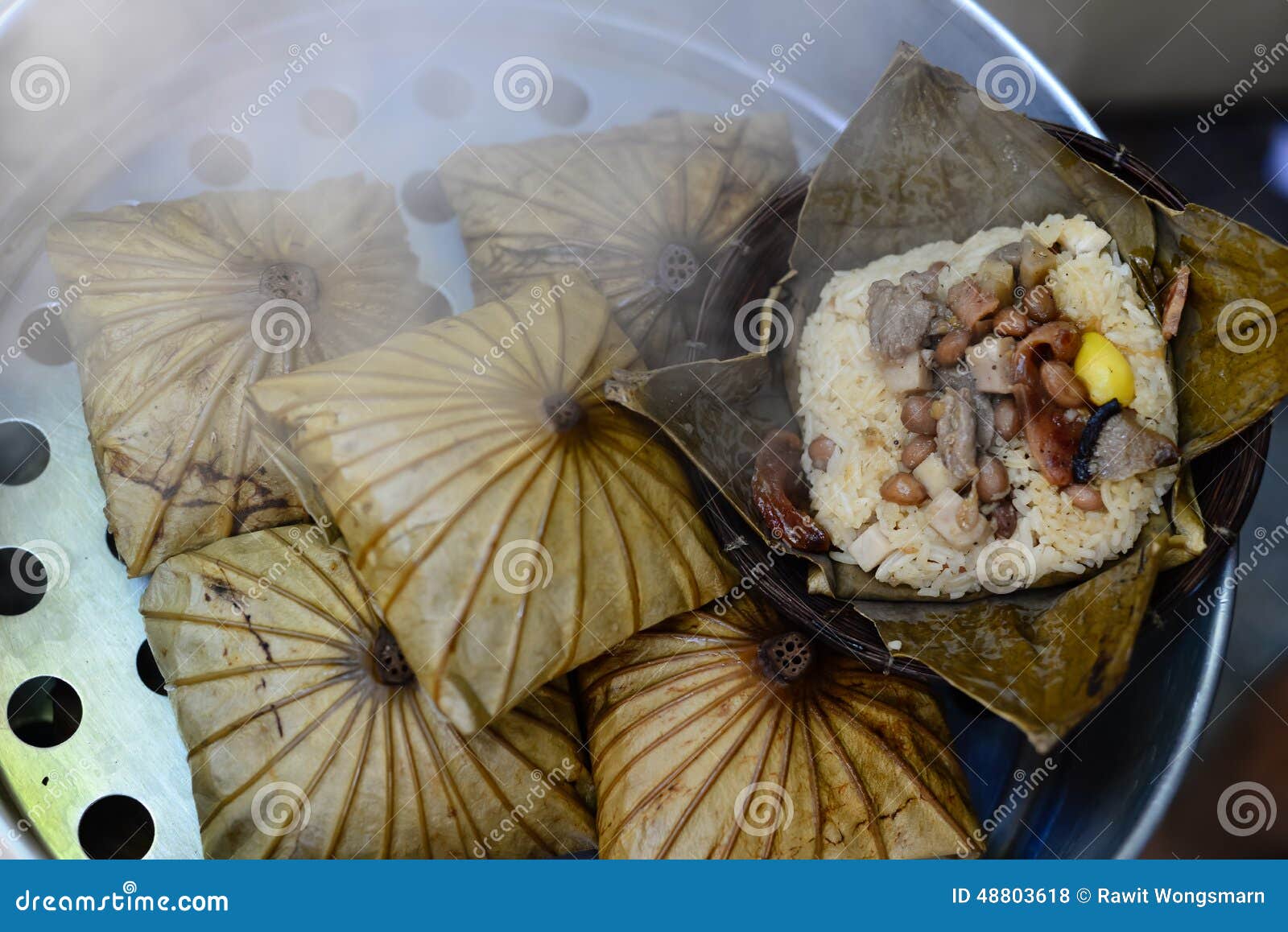 Lotus Leaf Rice Wraps stock photo. Image of chinese, food - 48803618