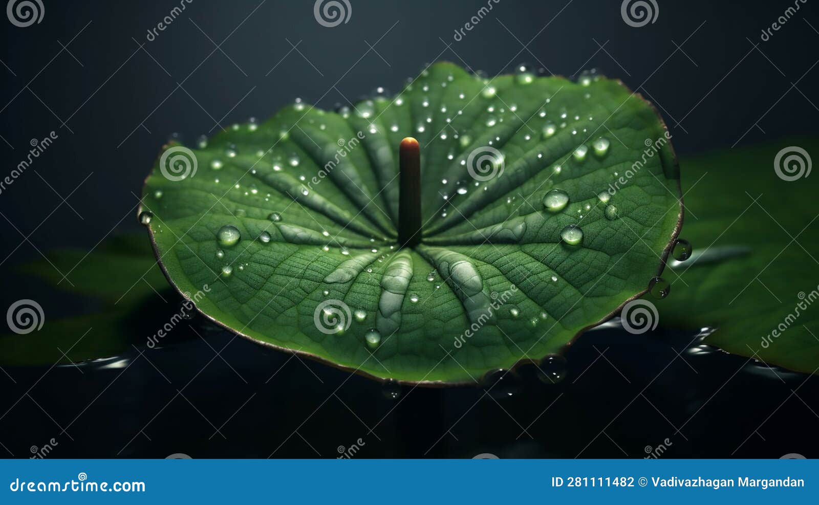 Lotus with water drop stock illustration. Illustration of drop - 281111482