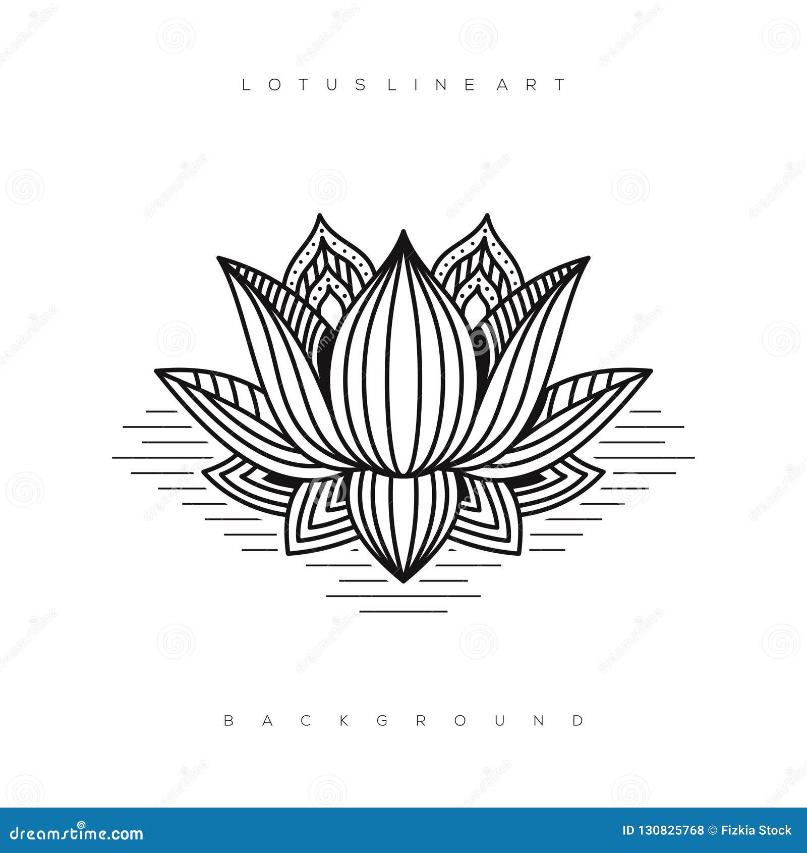 Lotus Line On White Background Vector Illustration | CartoonDealer.com ...