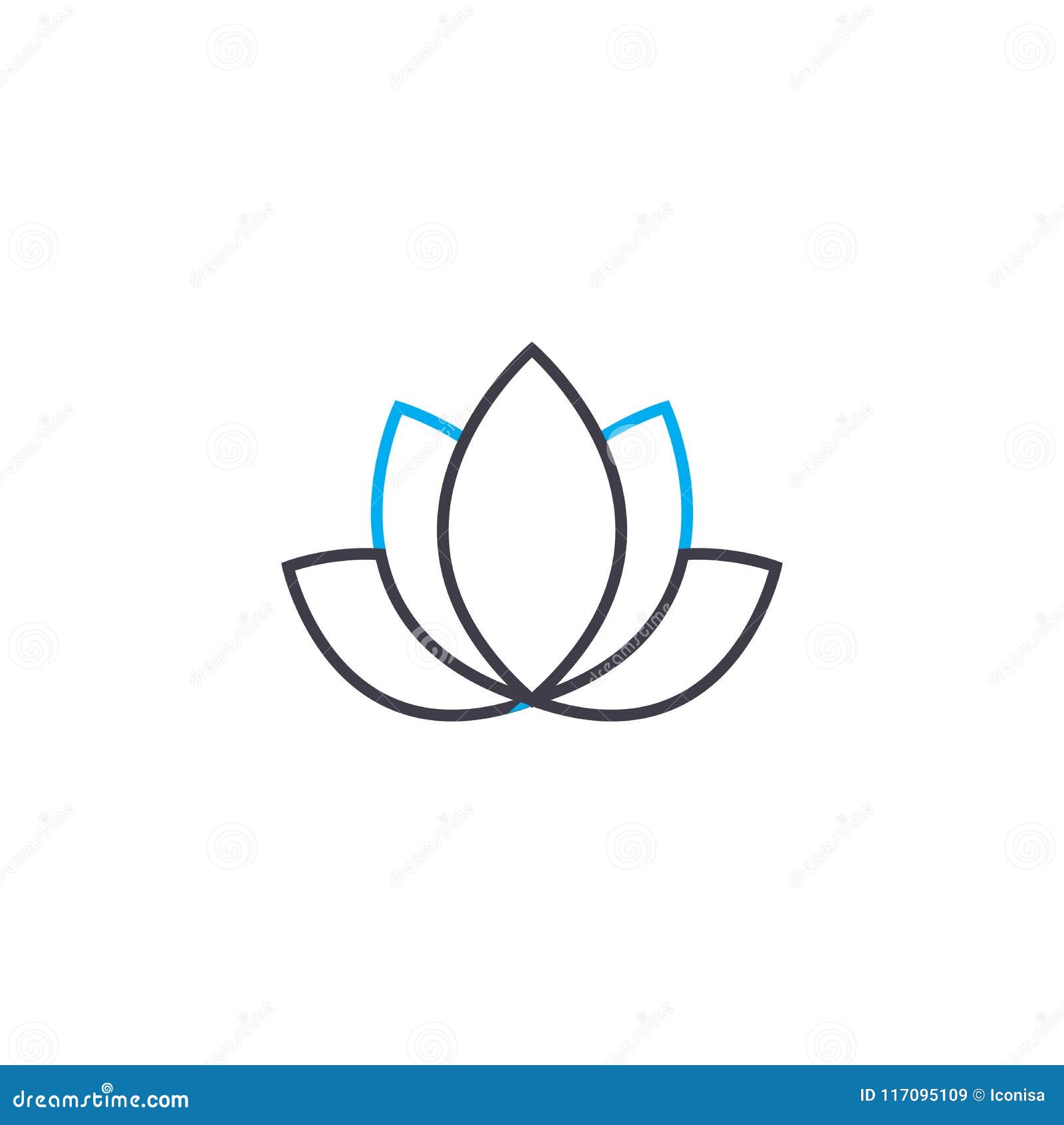 Lotus Linear Icon Concept. Lotus Line Vector Sign, Symbol, Illustration ...