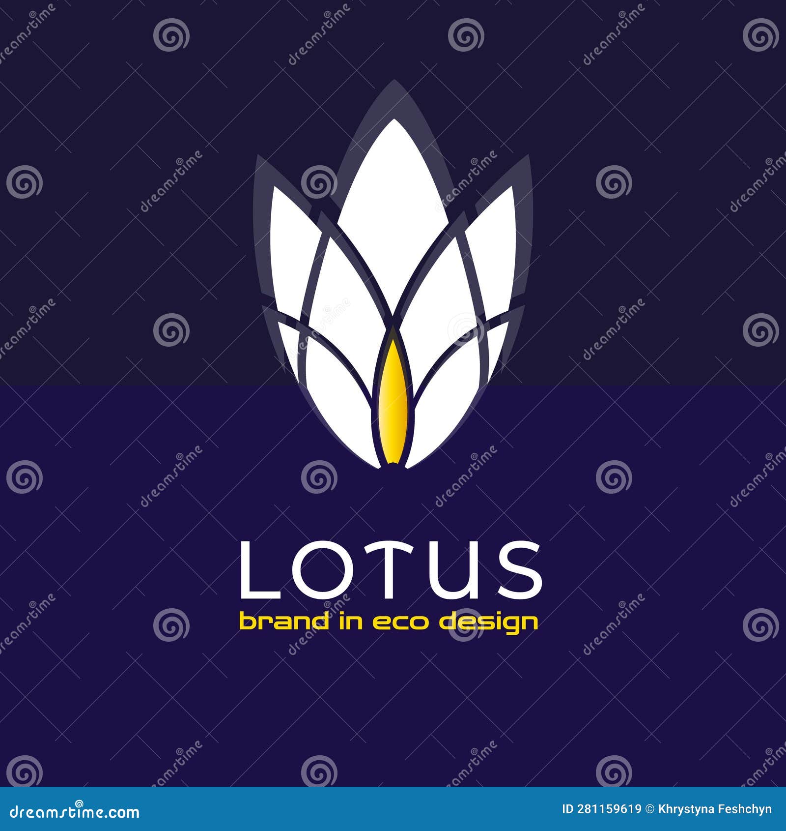 Lotus Logo. Vector Label Floral Isolated Symbol Stock Vector ...
