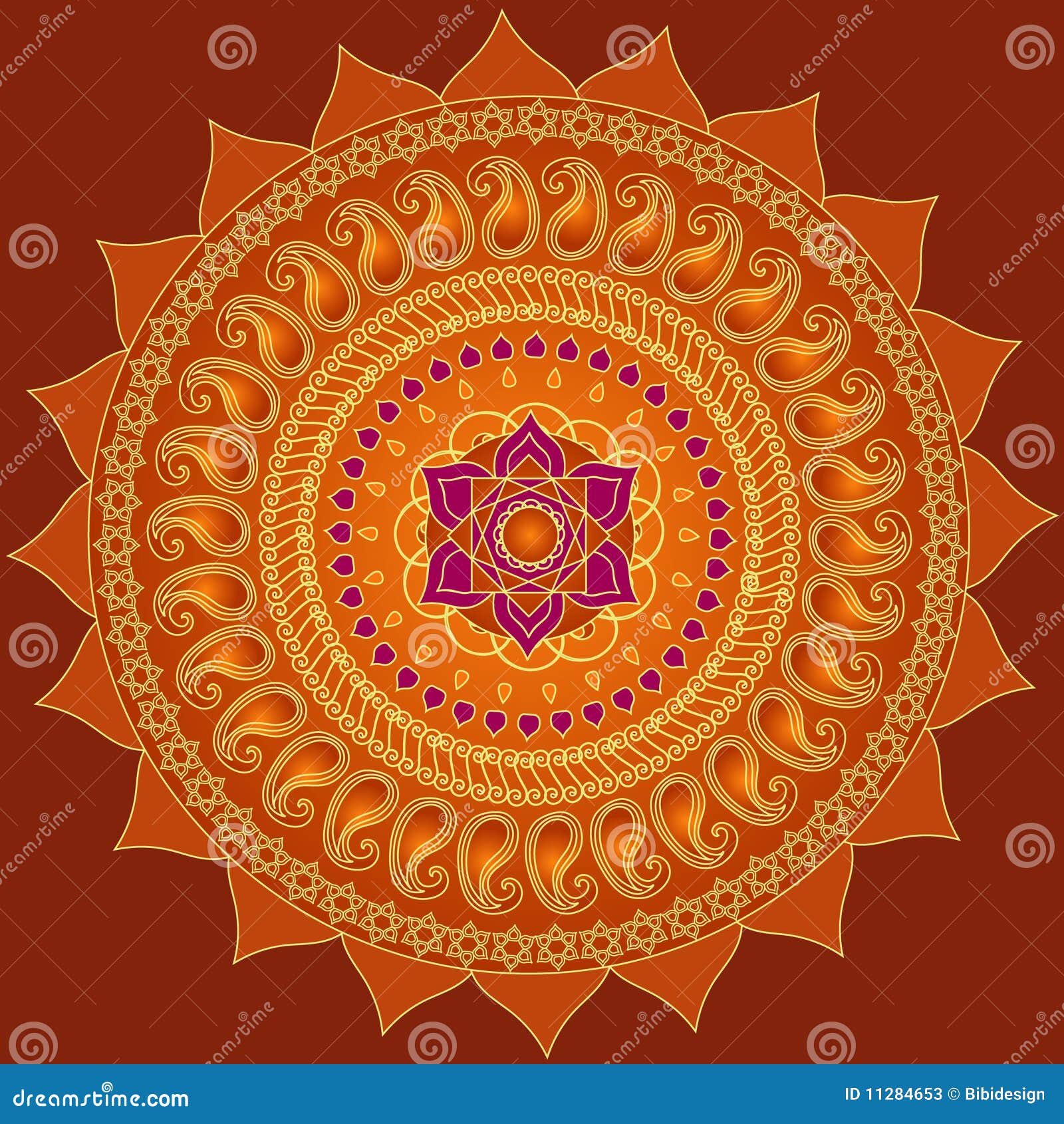 Lotus Mandala stock vector. Illustration of pattern, floral - 11284653