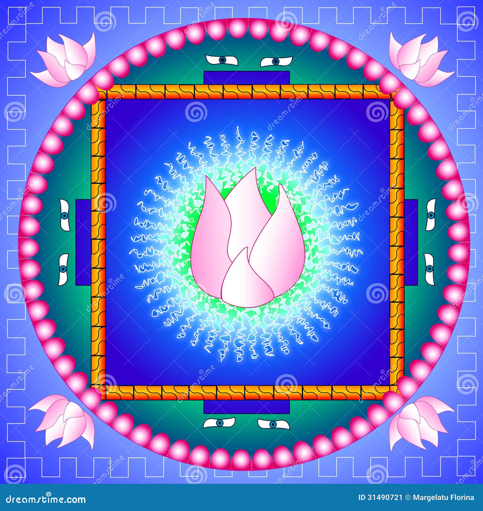 Lotus Mandala stock vector. Illustration of chakra, healthy - 31490721