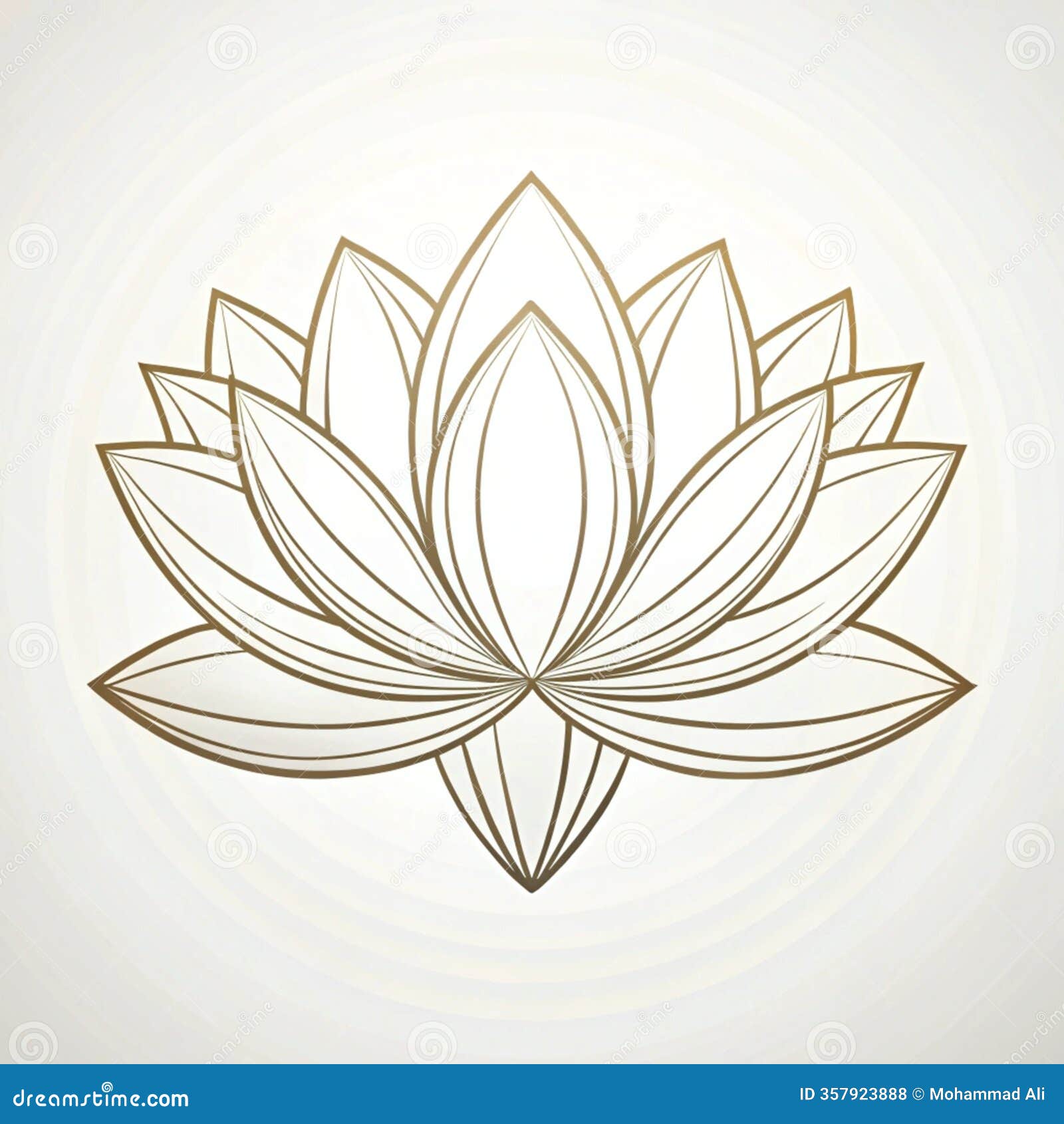 Lotus outline stock illustration. Illustration of aesthetic - 357923888