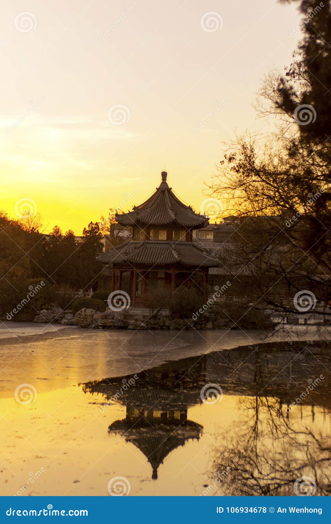 The Lotus Pond in Baoding City, China. the Famous Ancient Garden Stock ...