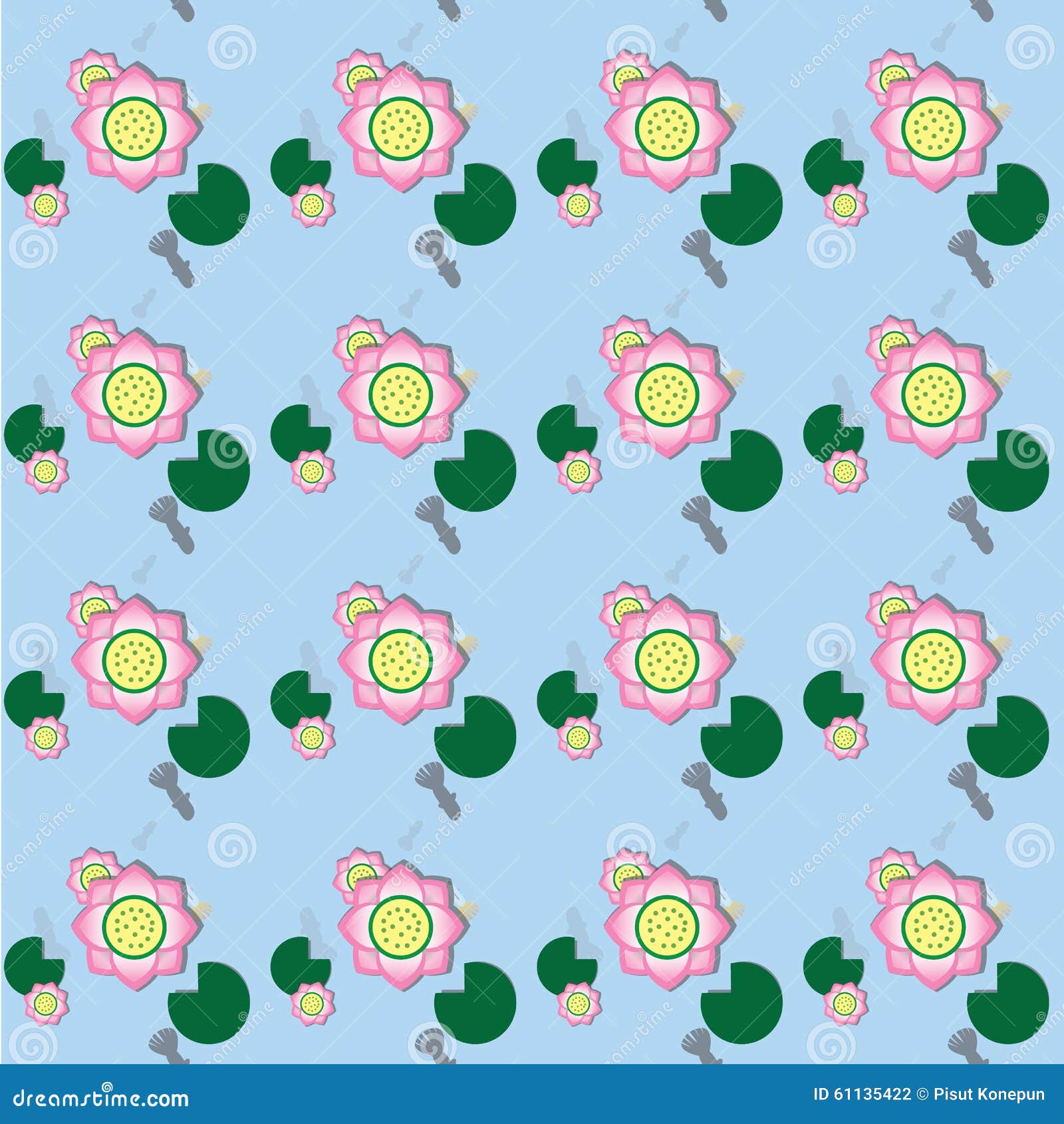 Lotus in pool seamless stock vector. Illustration of abstract - 61135422