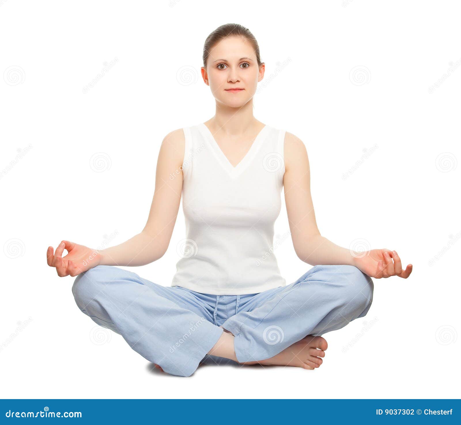 Lotus pose stock photo. Image of relaxation, caucasian - 9037302