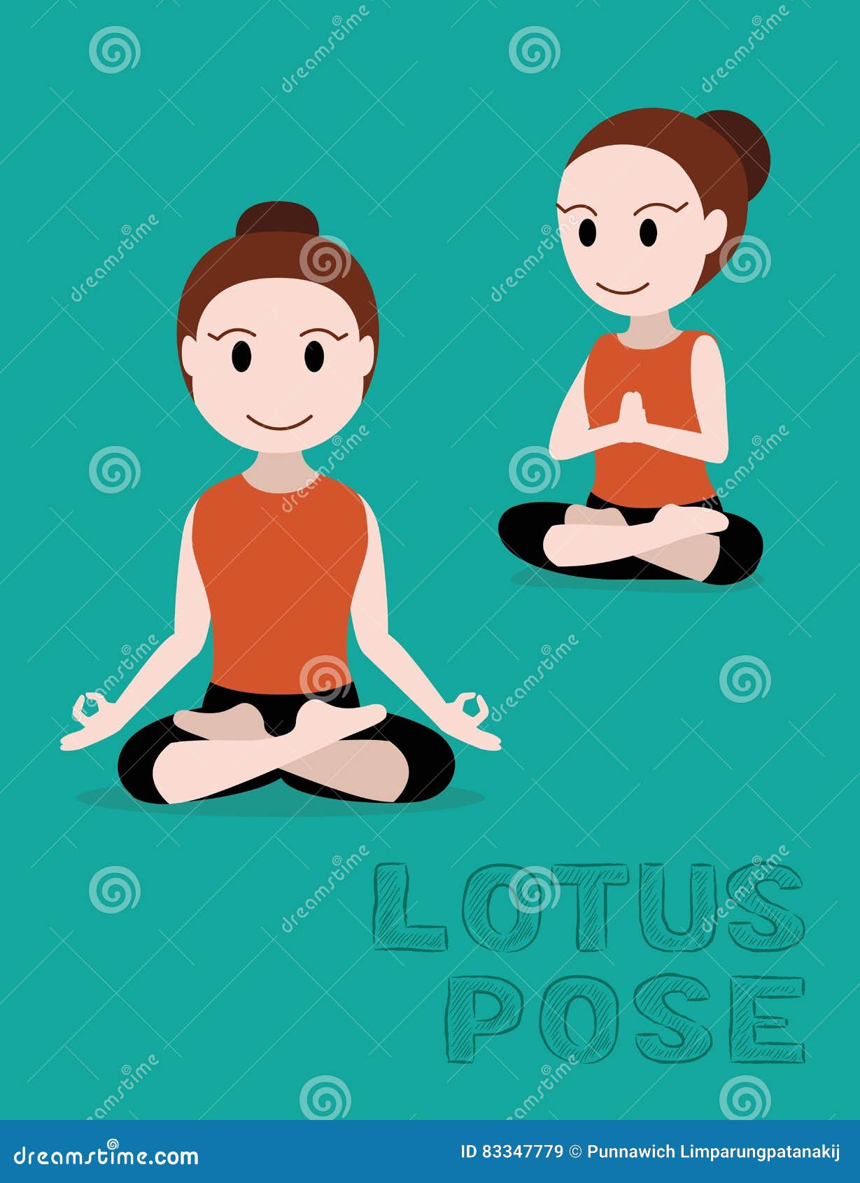 Lotus Pose Cartoon Vector Illustration Stock Vector - Illustration of ...