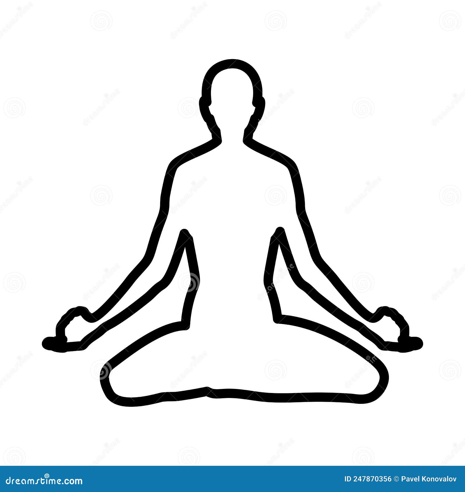 Lotus Pose Icon stock vector. Illustration of icon, lineart - 247870356