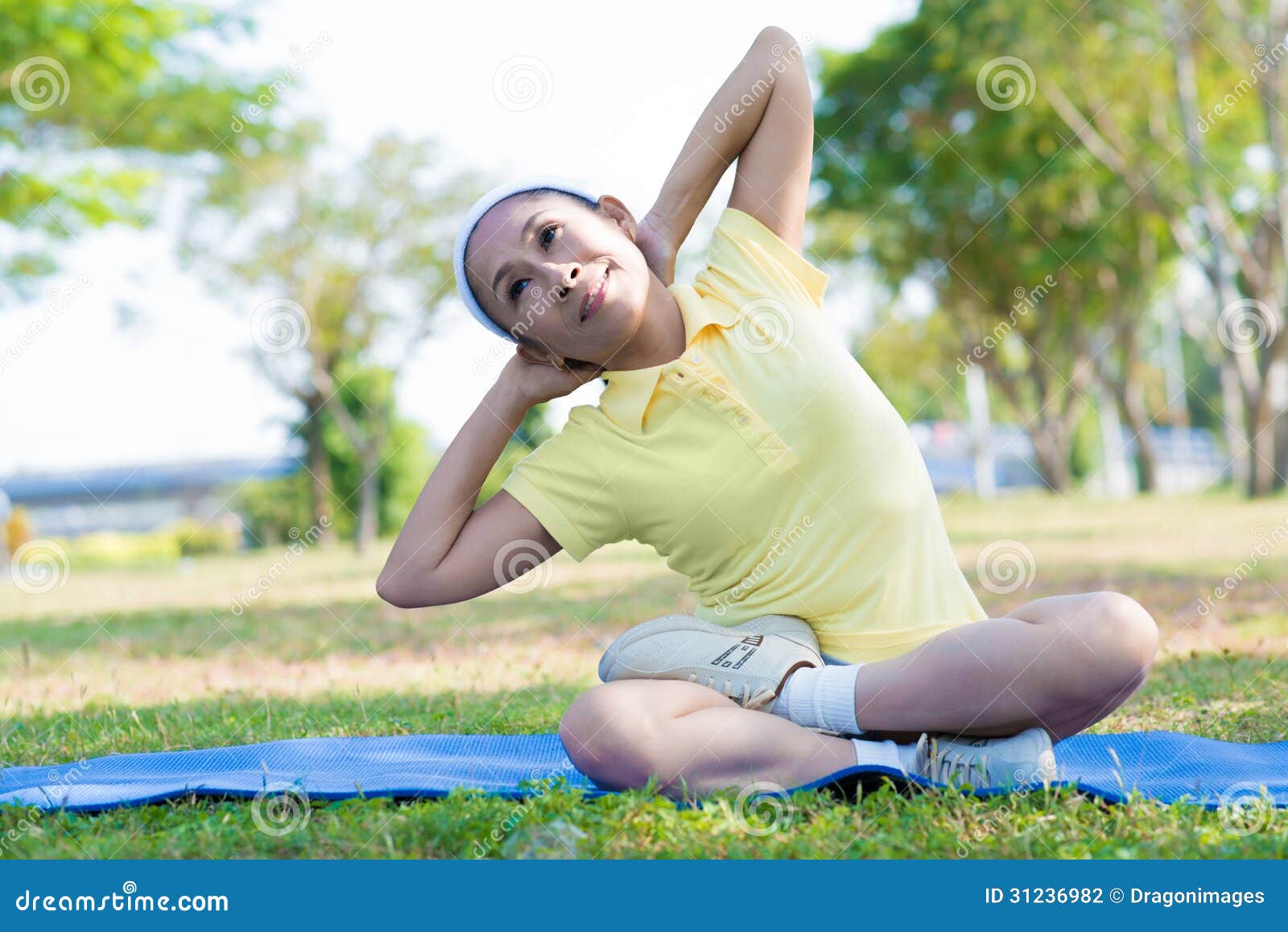 Lotus pose lateral bend stock photo. Image of exercising - 31236982