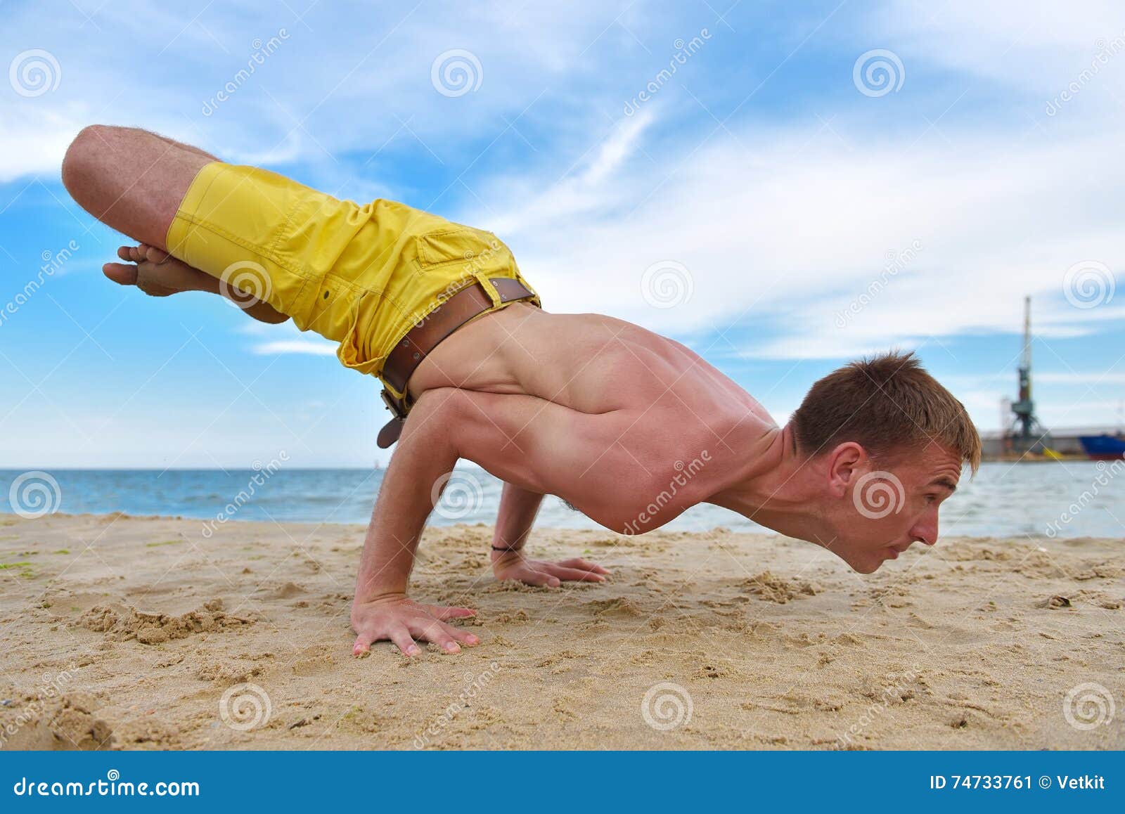 Lotus position in her arms stock image. Image of relaxation - 74733761