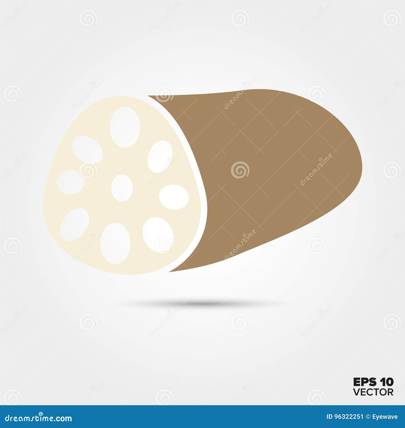 Lotus Root Vegetable Vector Icon Stock Vector - Illustration of rhizome ...
