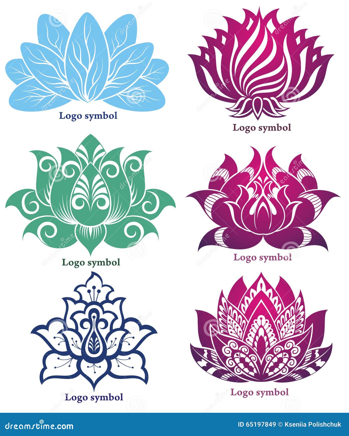 Lotus set stock vector. Illustration of blossom, background - 65197849