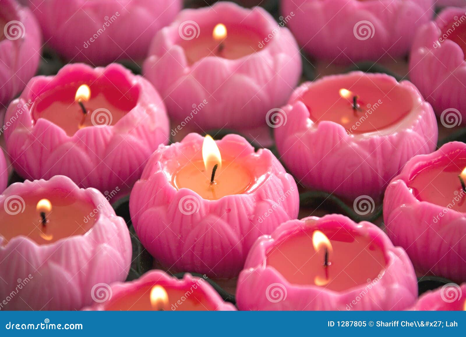 Lotus Shaped Candles stock image. Image of water, illuminate - 1287805