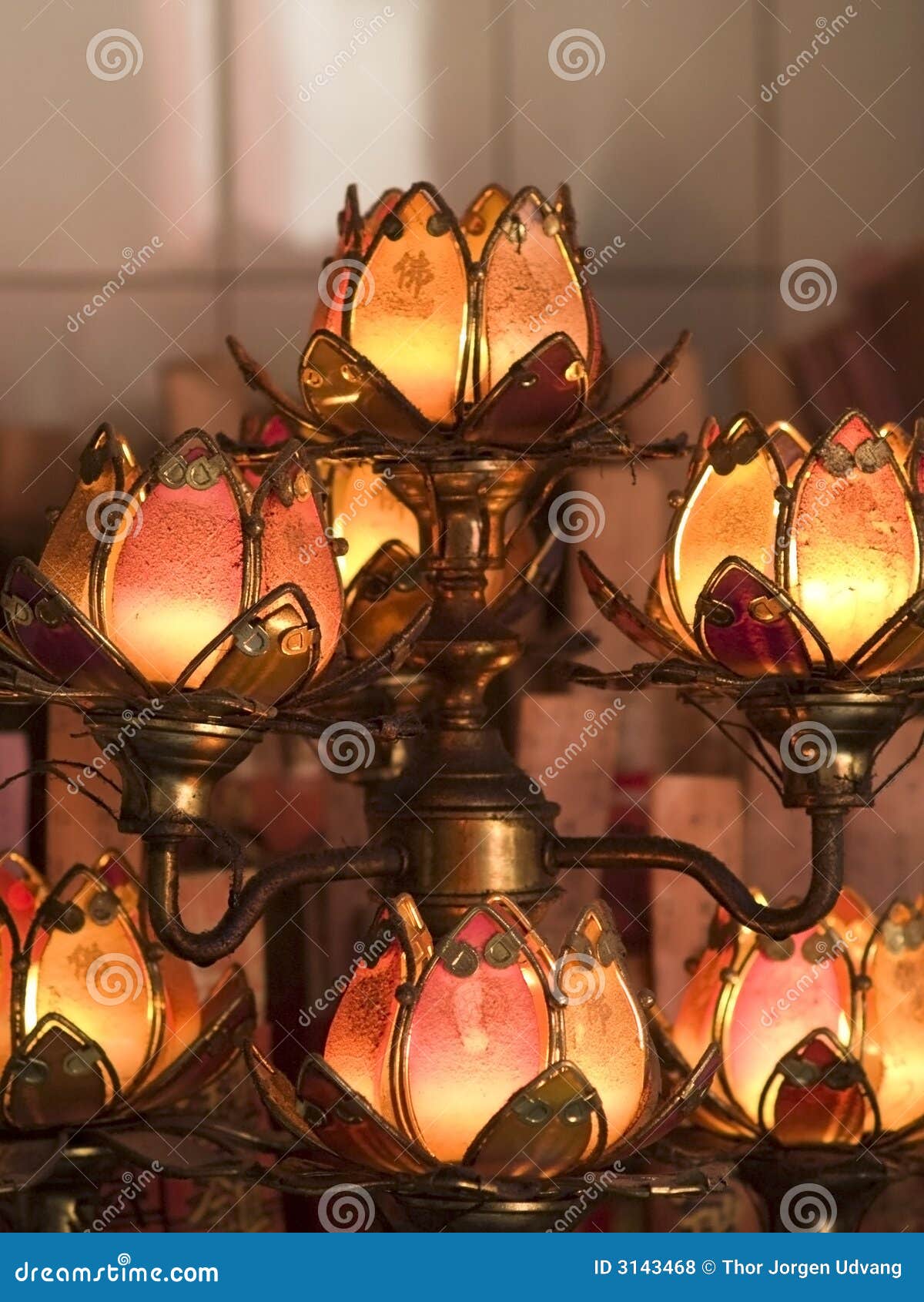 Lotus shaped temple lamps stock photo. Image of chinese - 3143468