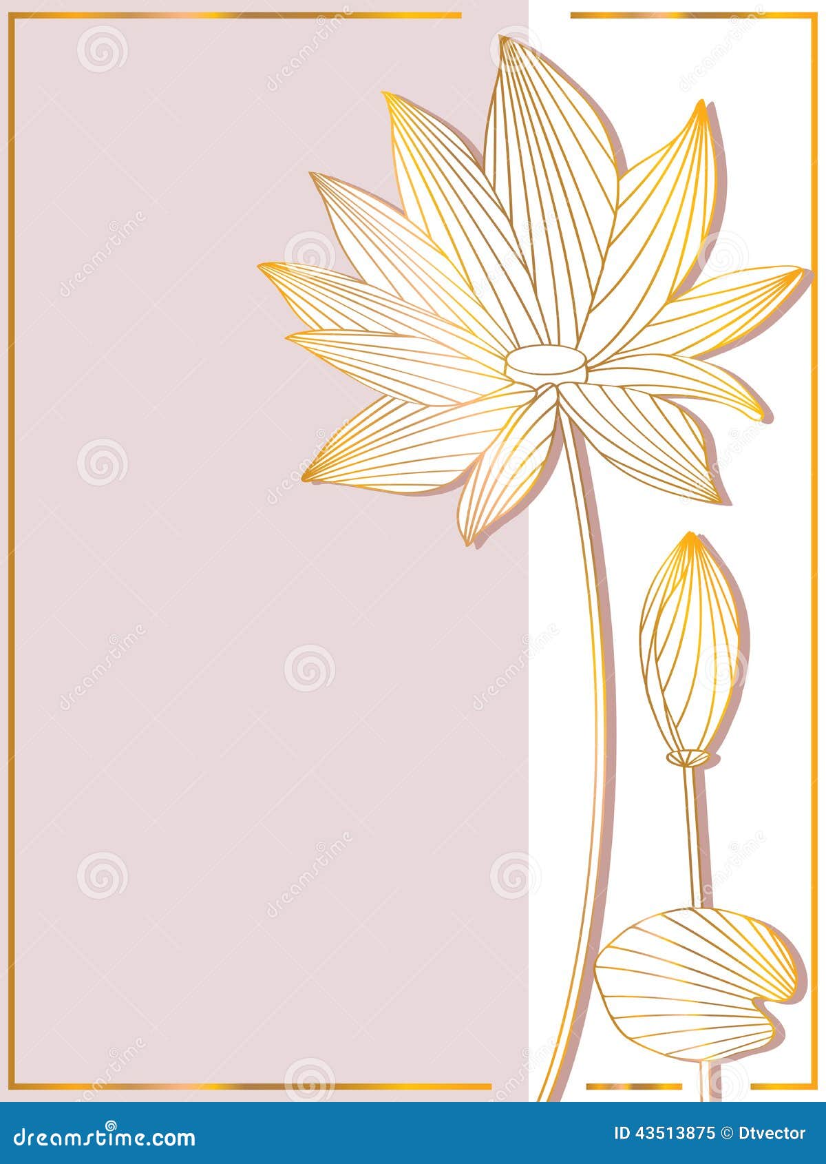 Lotus Side Card ilustração do vetor. Ilustração de moagem - 43513875