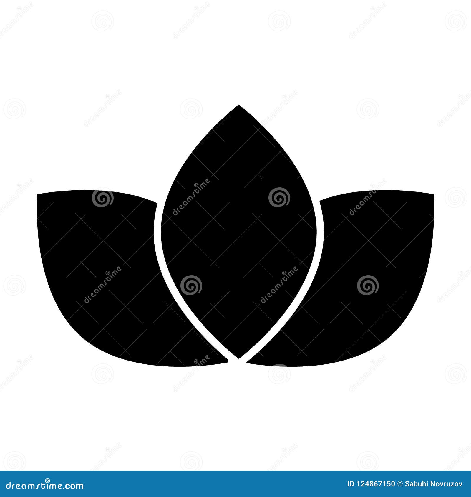Lotus Solid Icon. Floral Vector Illustration Isolated on White. Flower ...