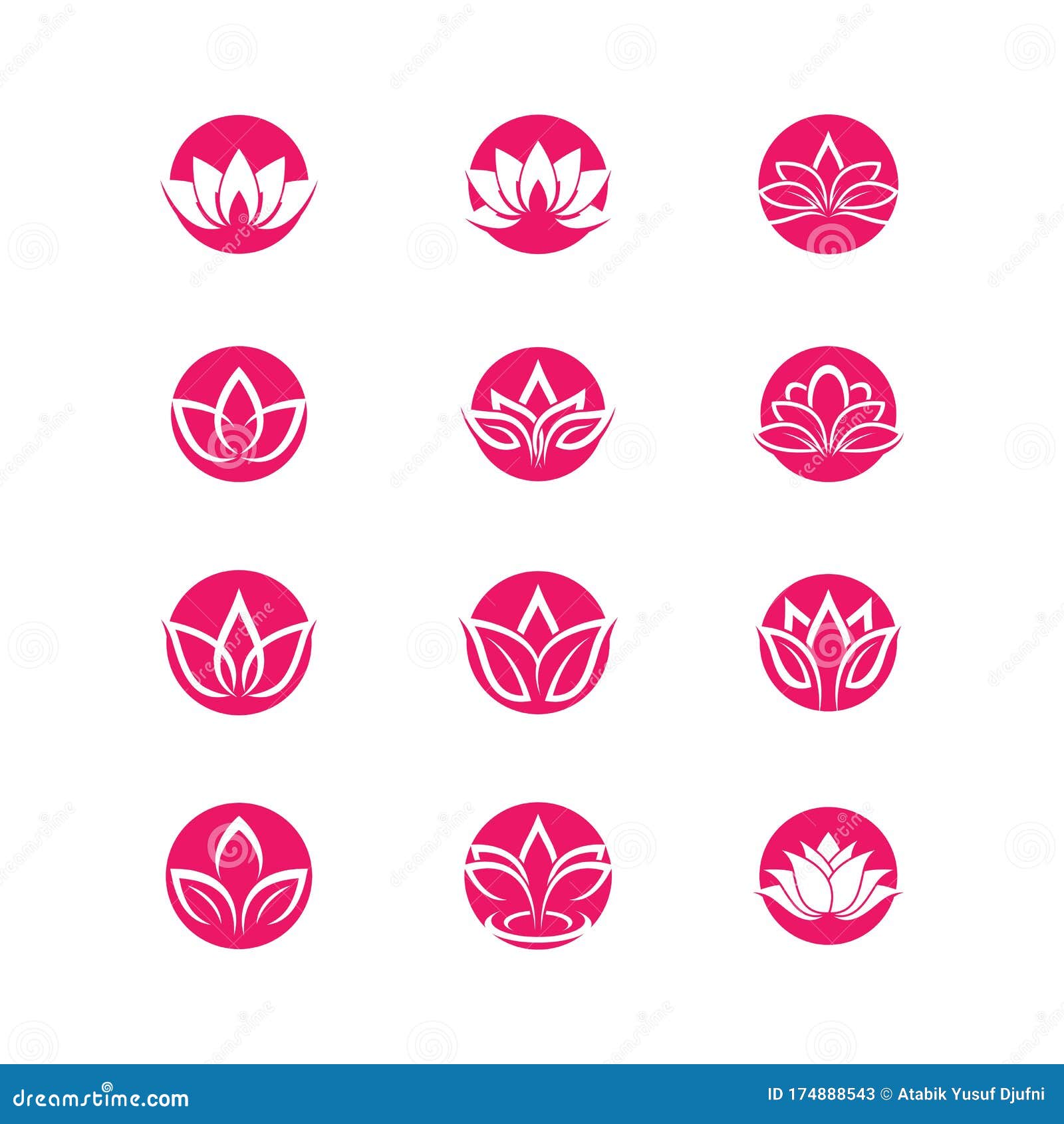 Lotus symbol vector icon stock vector. Illustration of asian - 174888543