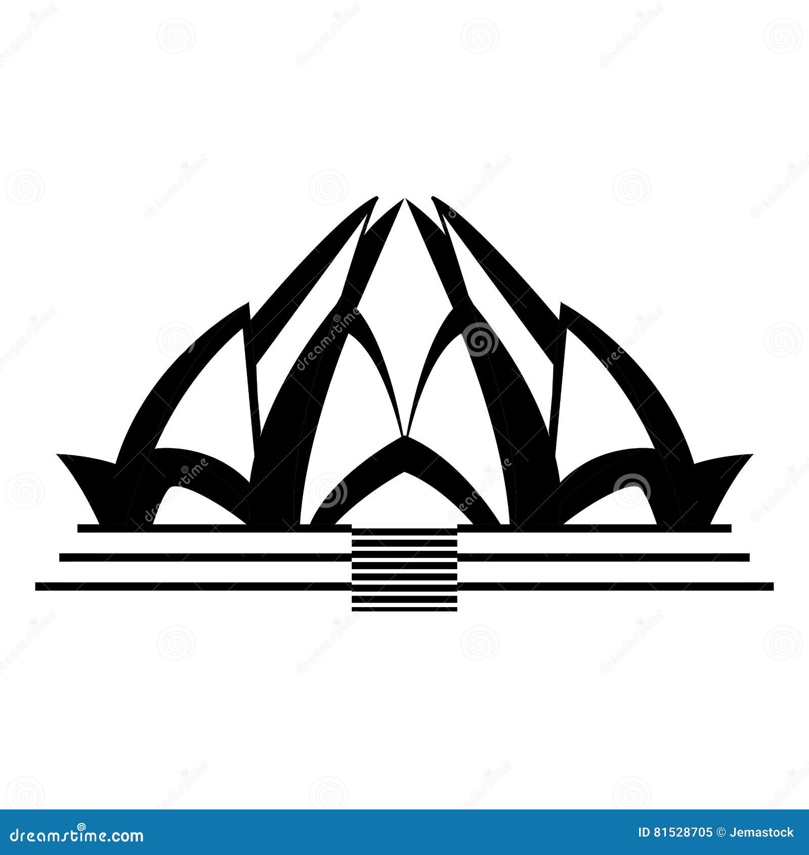 Lotus temple architecture stock vector. Illustration of place - 81528705