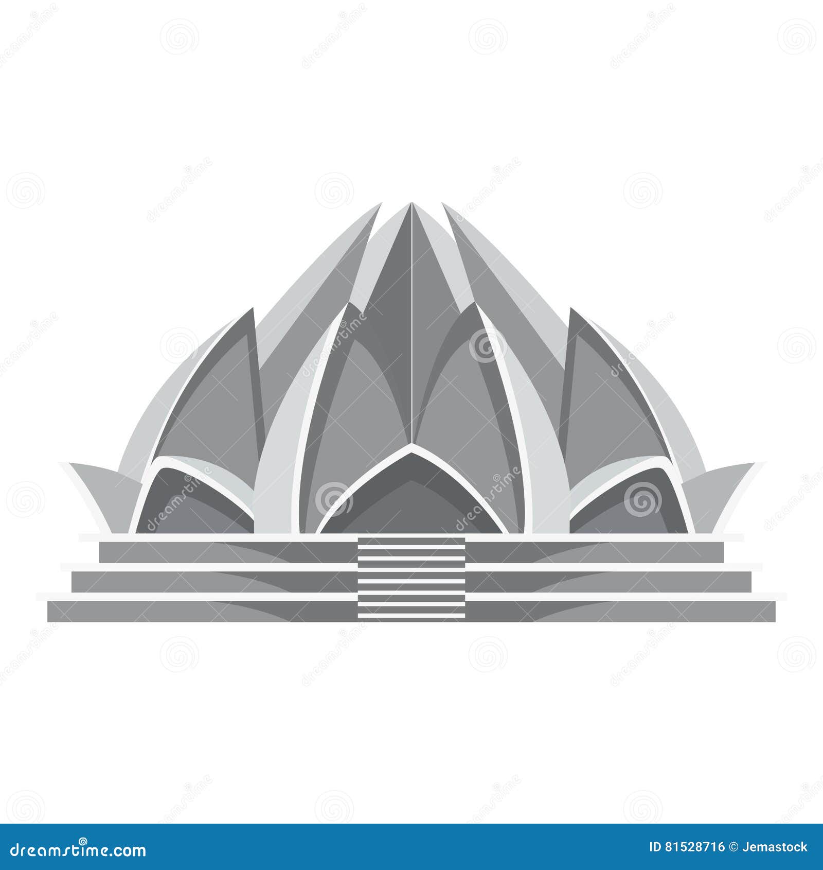 Lotus Temple Architecture Vector Illustration | CartoonDealer.com #81528716