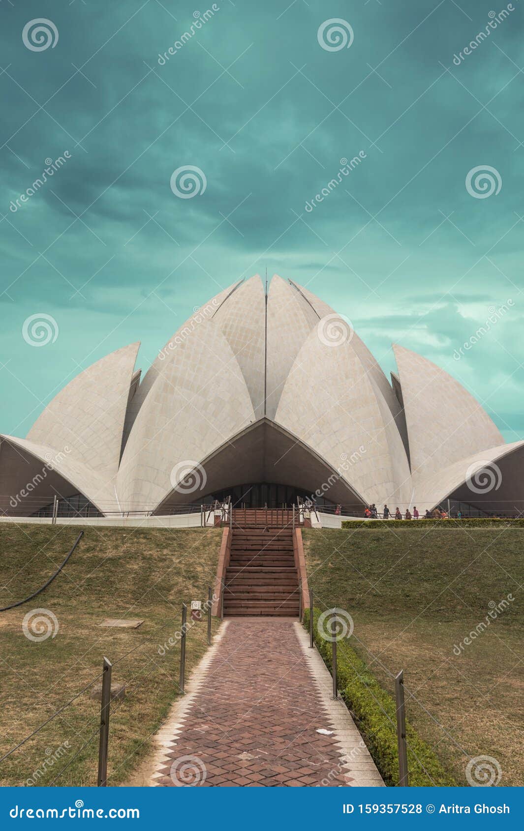 Lotus Temple Complex of New Delhi Editorial Stock Photo - Image of ...