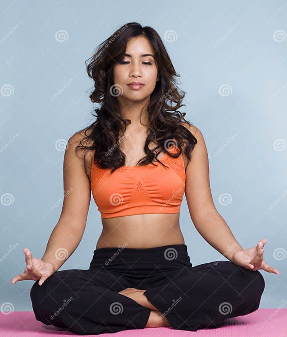 Lotus yoga pose stock photo. Image of recreation, adult - 10579190