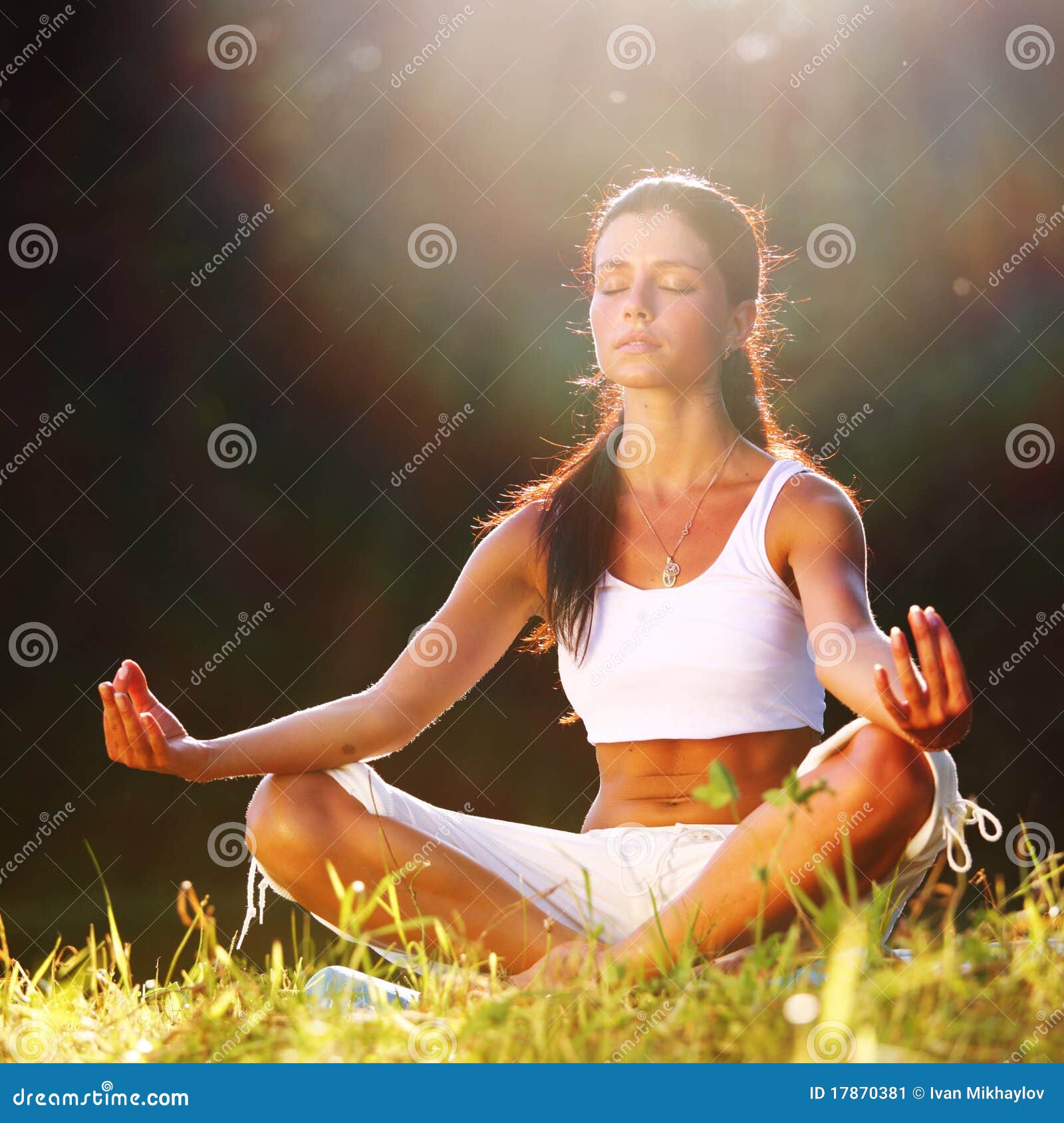 Lotus yoga sunrise stock image. Image of girl, natural - 17870381