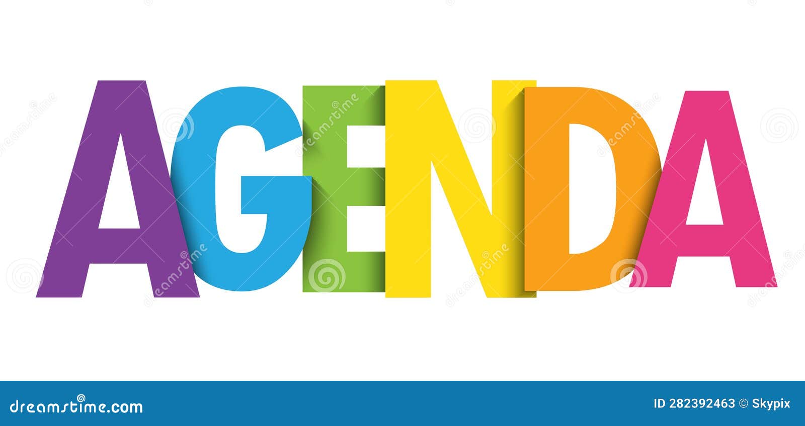 AGENDA Colorful Typography Banner Stock Vector - Illustration of ...