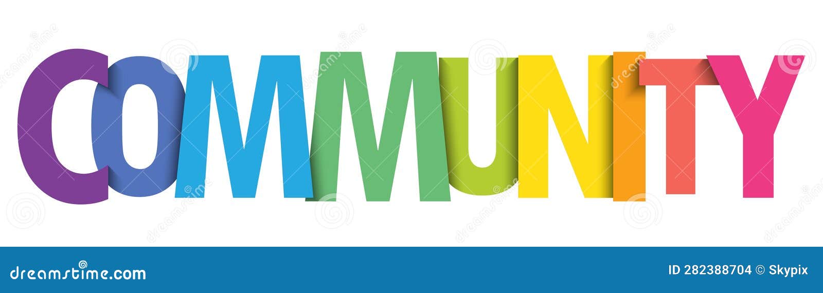 COMMUNITY Colorful Typography Banner Stock Vector - Illustration of ...