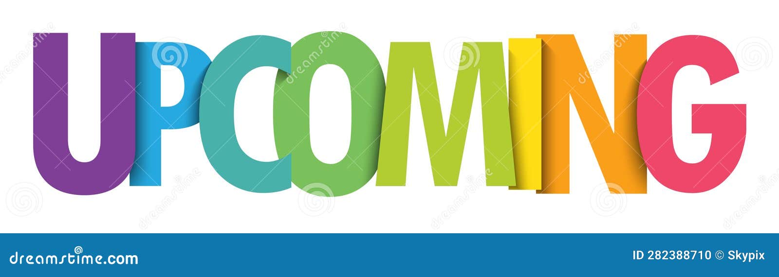 UPCOMING Colorful Typography Banner Stock Vector - Illustration of ...